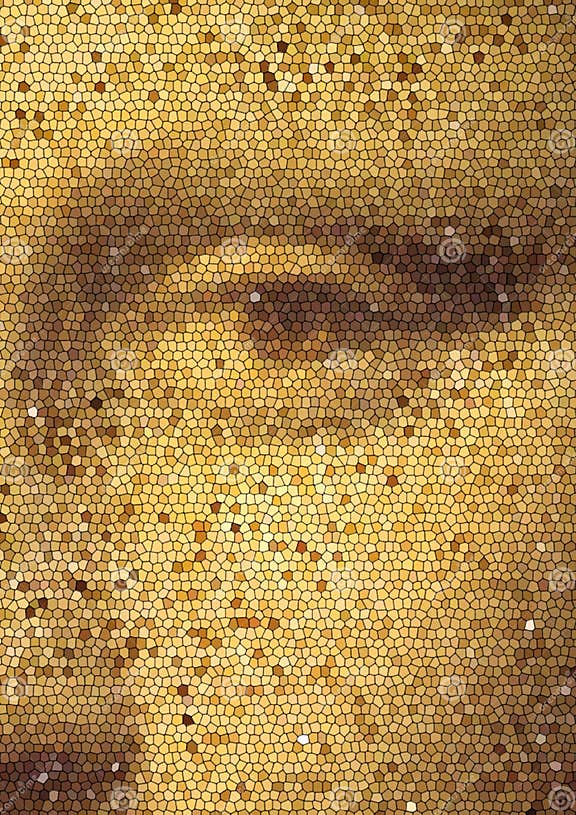Mona Lisa Eye Close Up Triangle Polygon Background Frame. Abstract ...