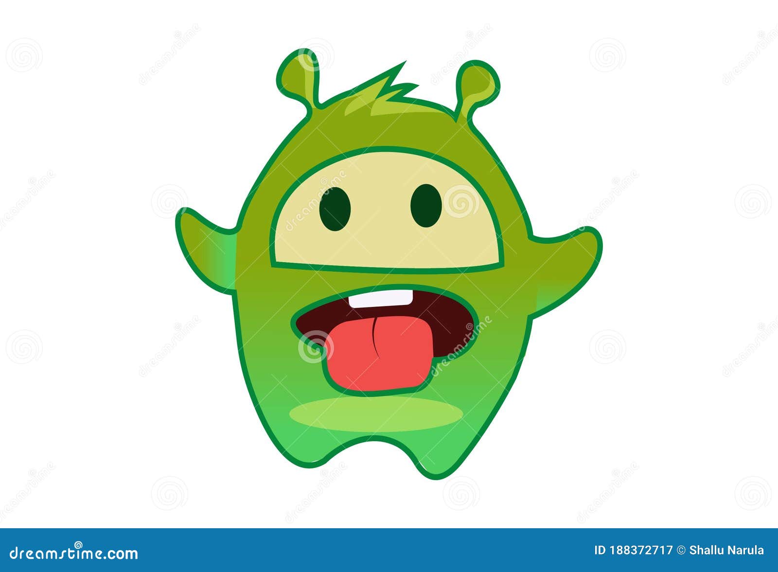 Vector Cartoon Illustration of Green Monster Stock Vector ...