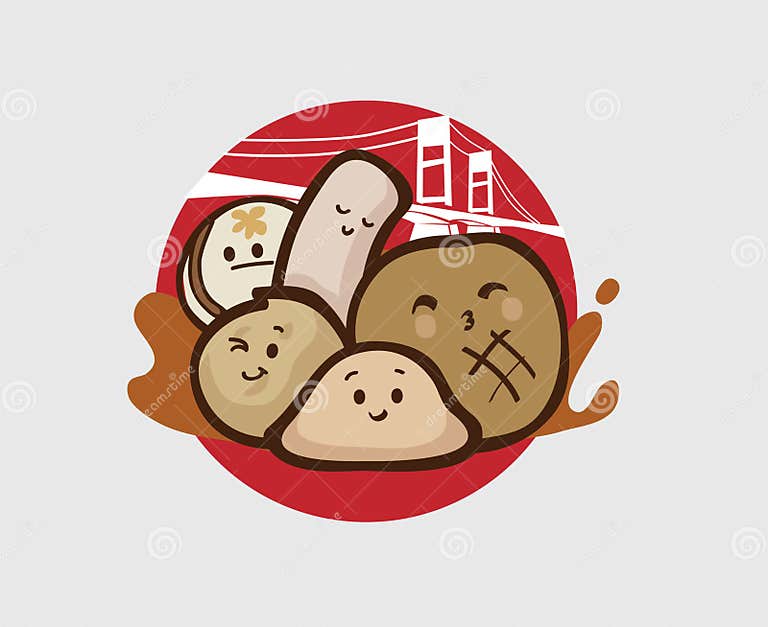 Doodle Pempek Vector Design Indonesian Food Stock Vector - Illustration ...