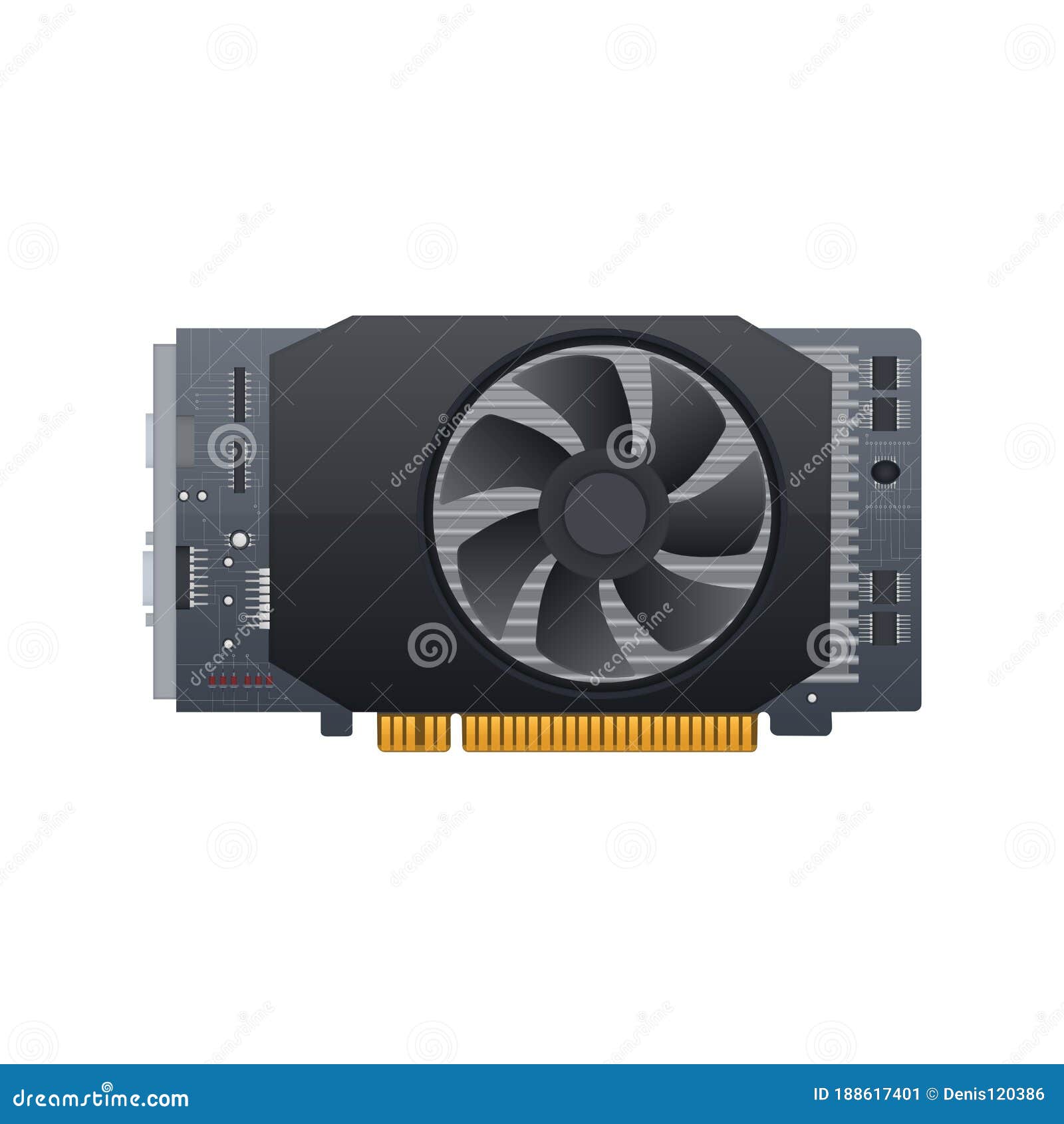 Video Graphics Card. Video Card. GPU, Vector Illustration Stock Vector ...