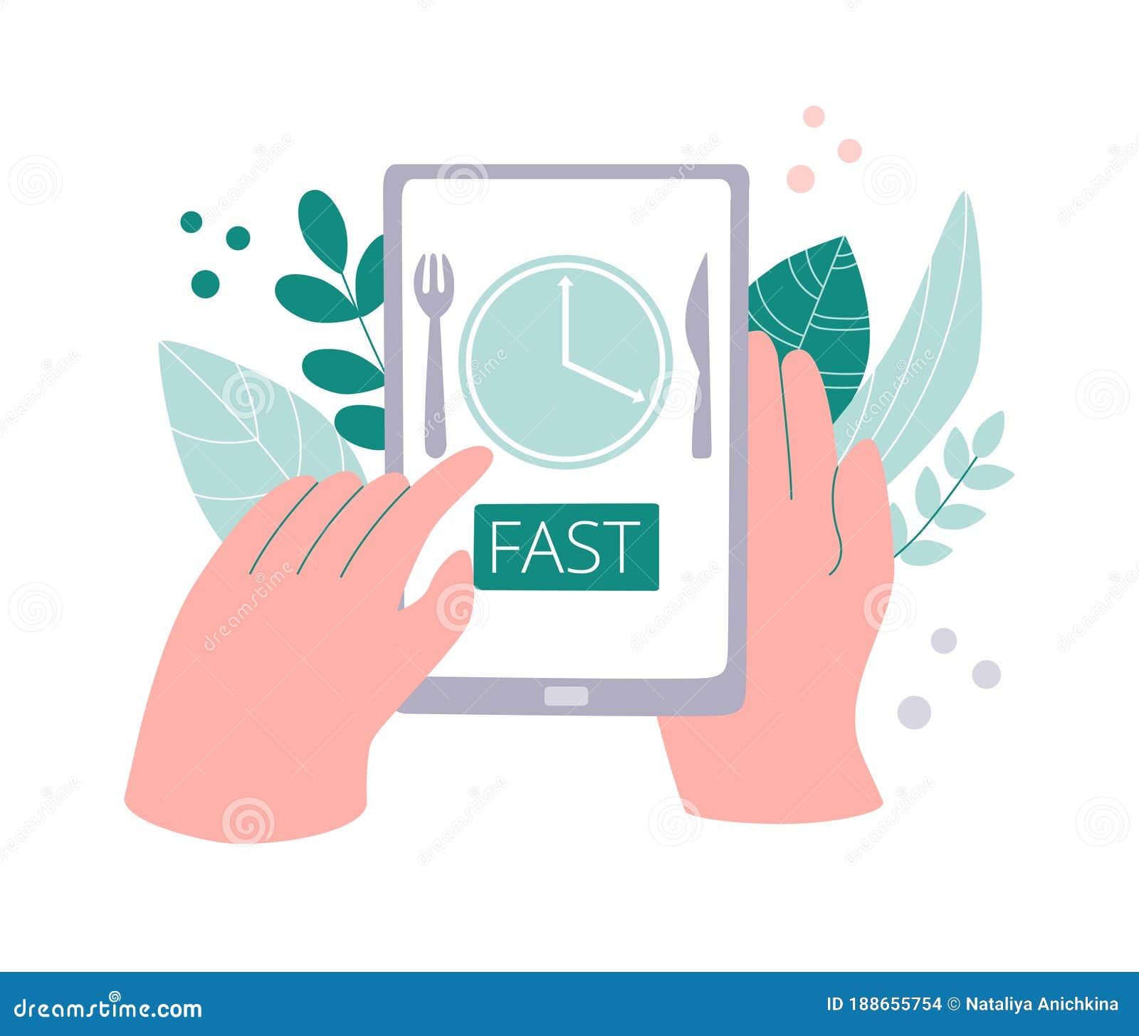 Tracking Fasting Time App on Phone. Stock Vector - Illustration of ...