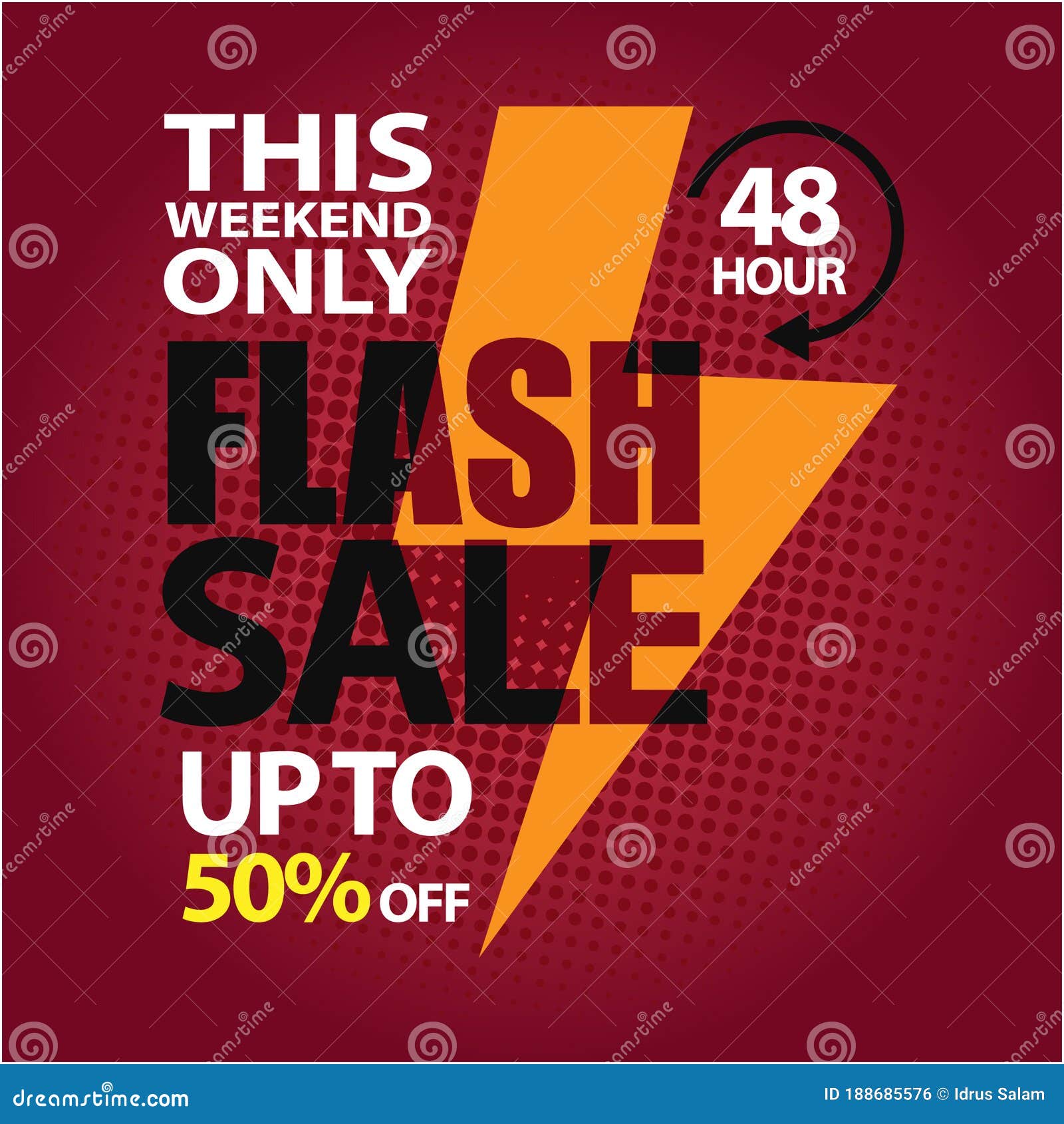 Flash Sale Bright Banner Design Template. One Day Sale, Friday Special ...