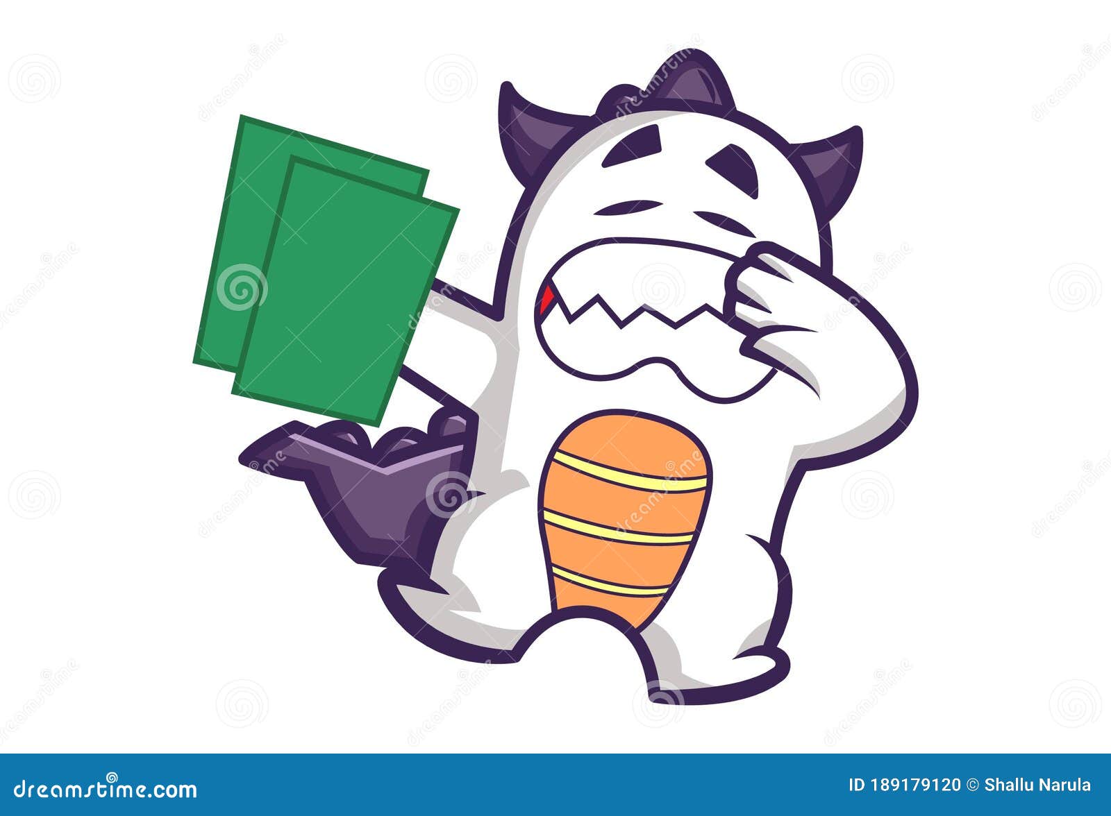 Vector Cartoon Illustration of White Monster Stock Vector ...