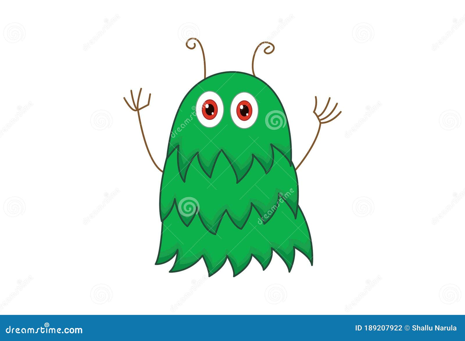 Vector Cartoon Illustration of Green Monster Stock Vector ...