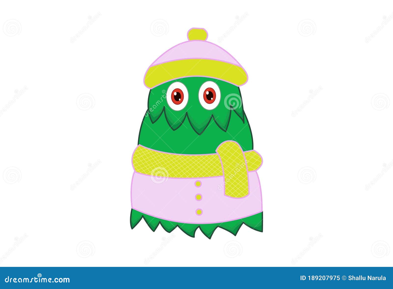 Vector Cartoon Illustration of Green Monster Stock Vector ...