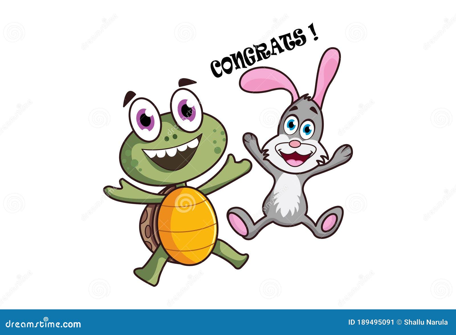 Vector Cartoon Illustration Of Turtle And Rabbit | CartoonDealer.com ...