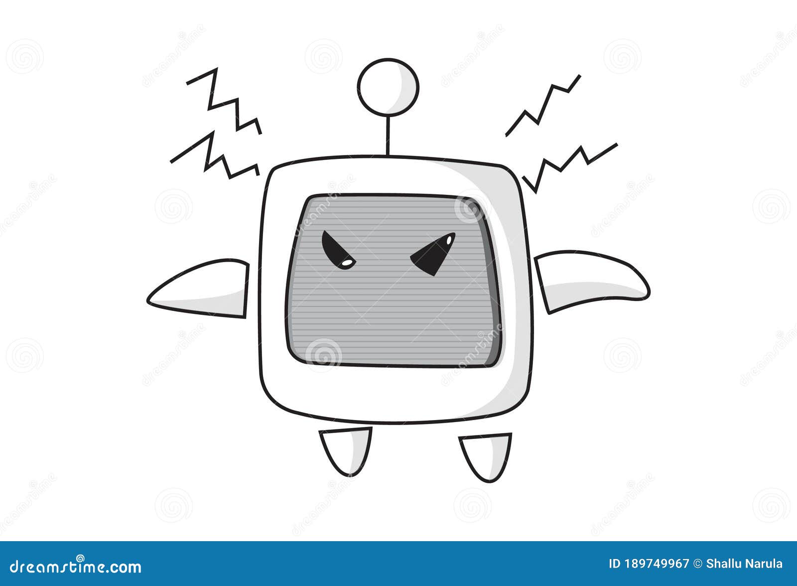 Vector Cartoon Illustration of Robot Stock Vector - Illustration of ...