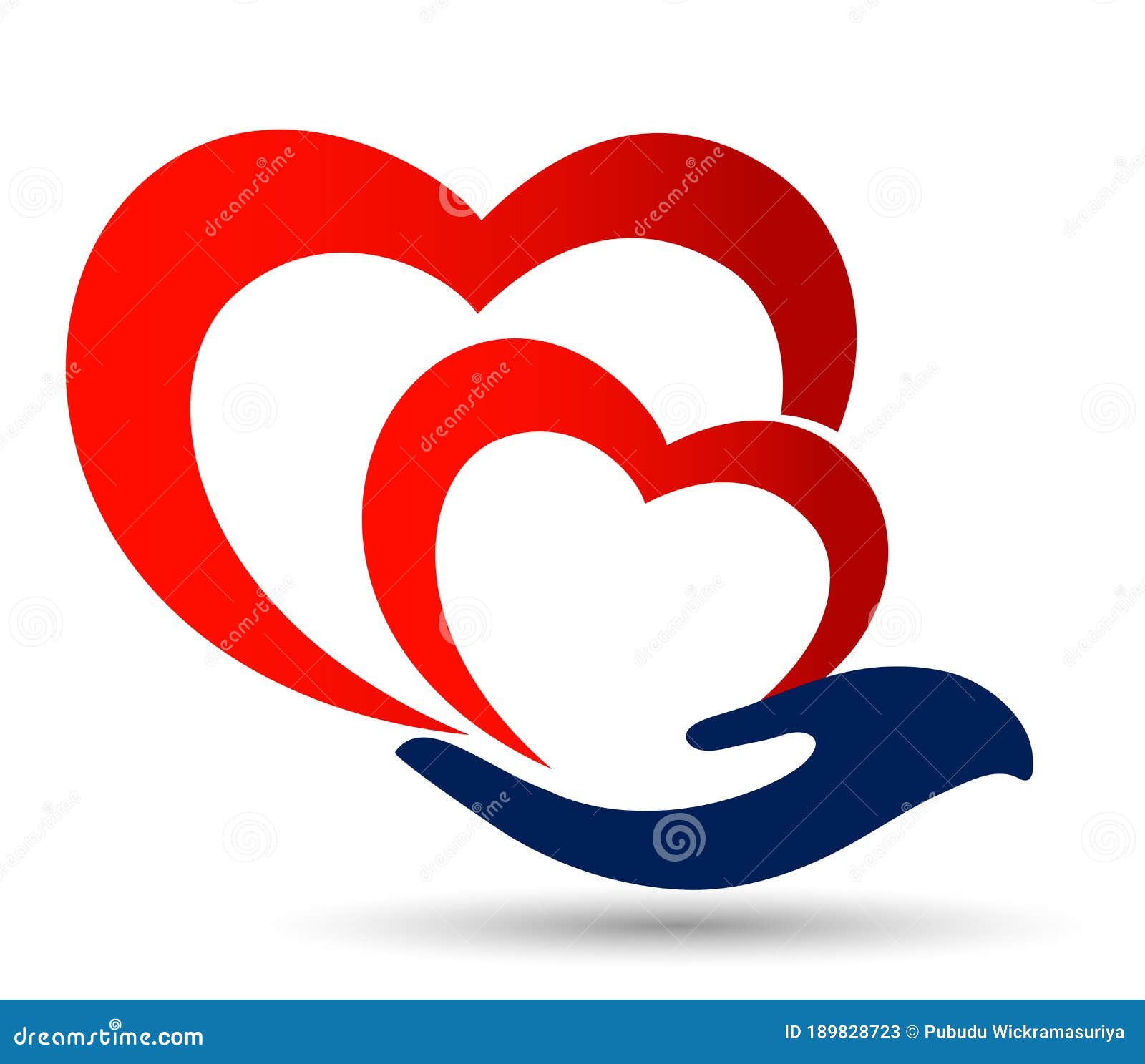 Medical Red Heart Love Clinic Protect People Hands Life Care Logo ...