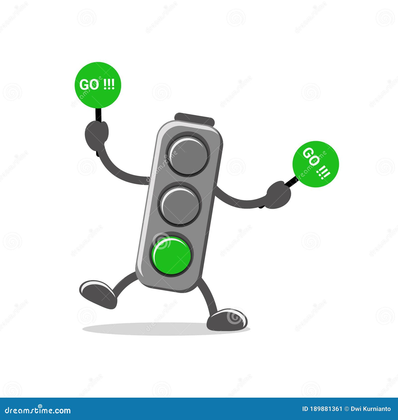 Cartoon Illustration of Traffic Appears Green Light Stock Vector ...