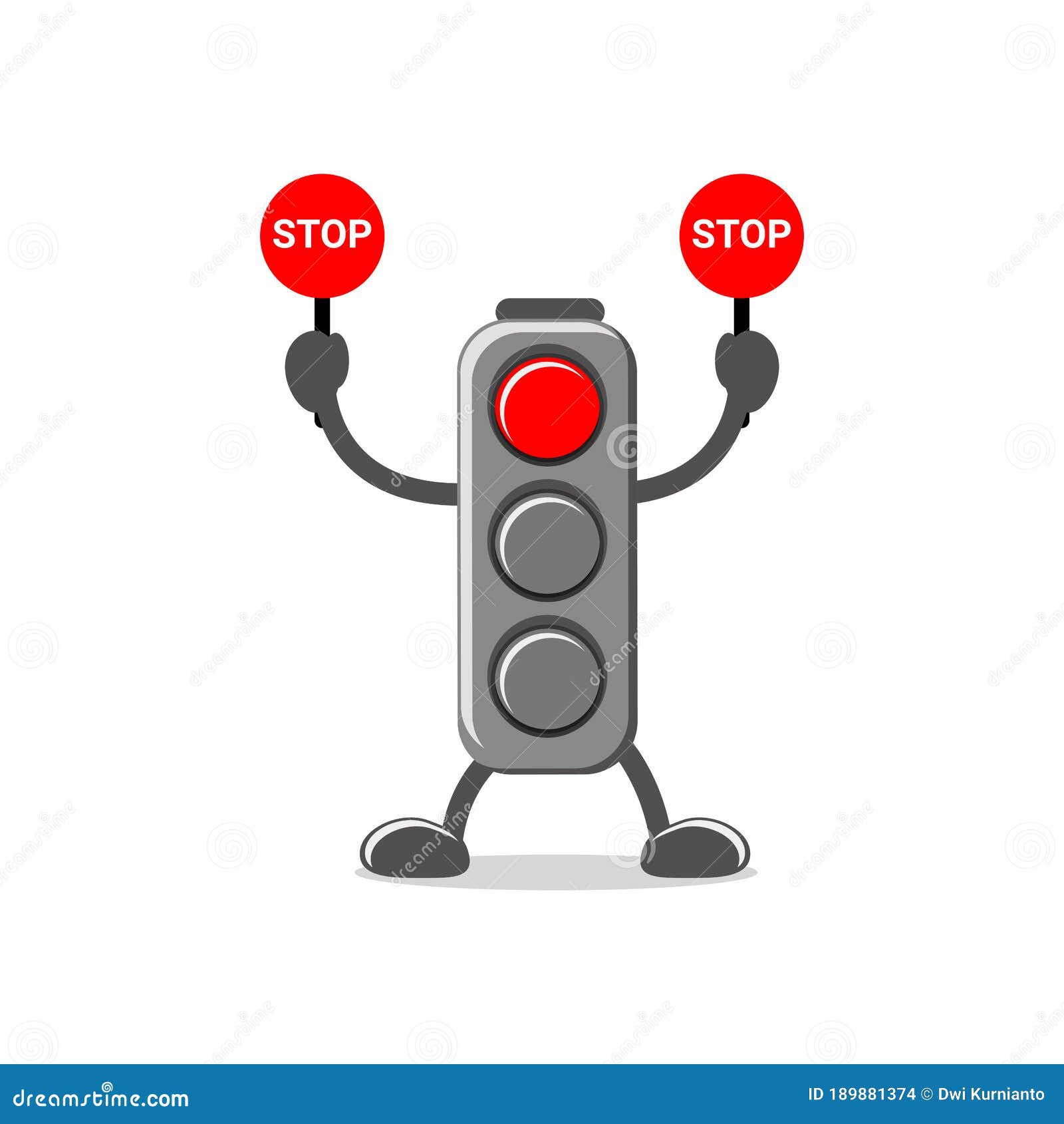 Cartoon Illustration of Traffic Appears Red Light Stock Vector ...