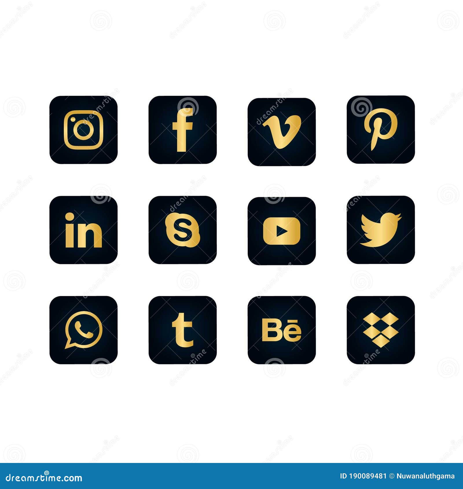 Gold Icons Of A Treble Clef And Music Notes. Vector Illustration ...