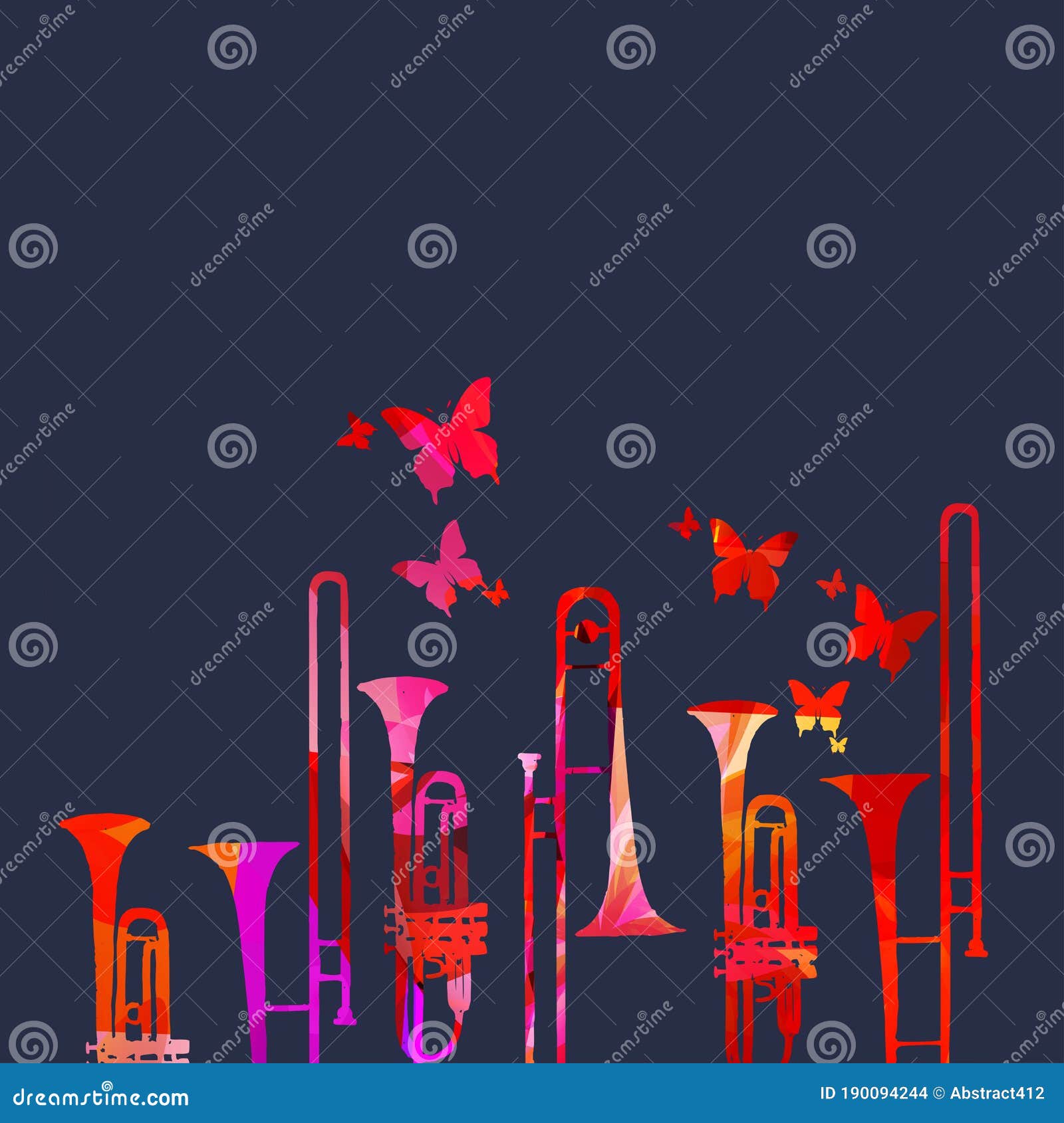 Trombone Vector Icon On White Background. Flat Vector Trombone Icon ...