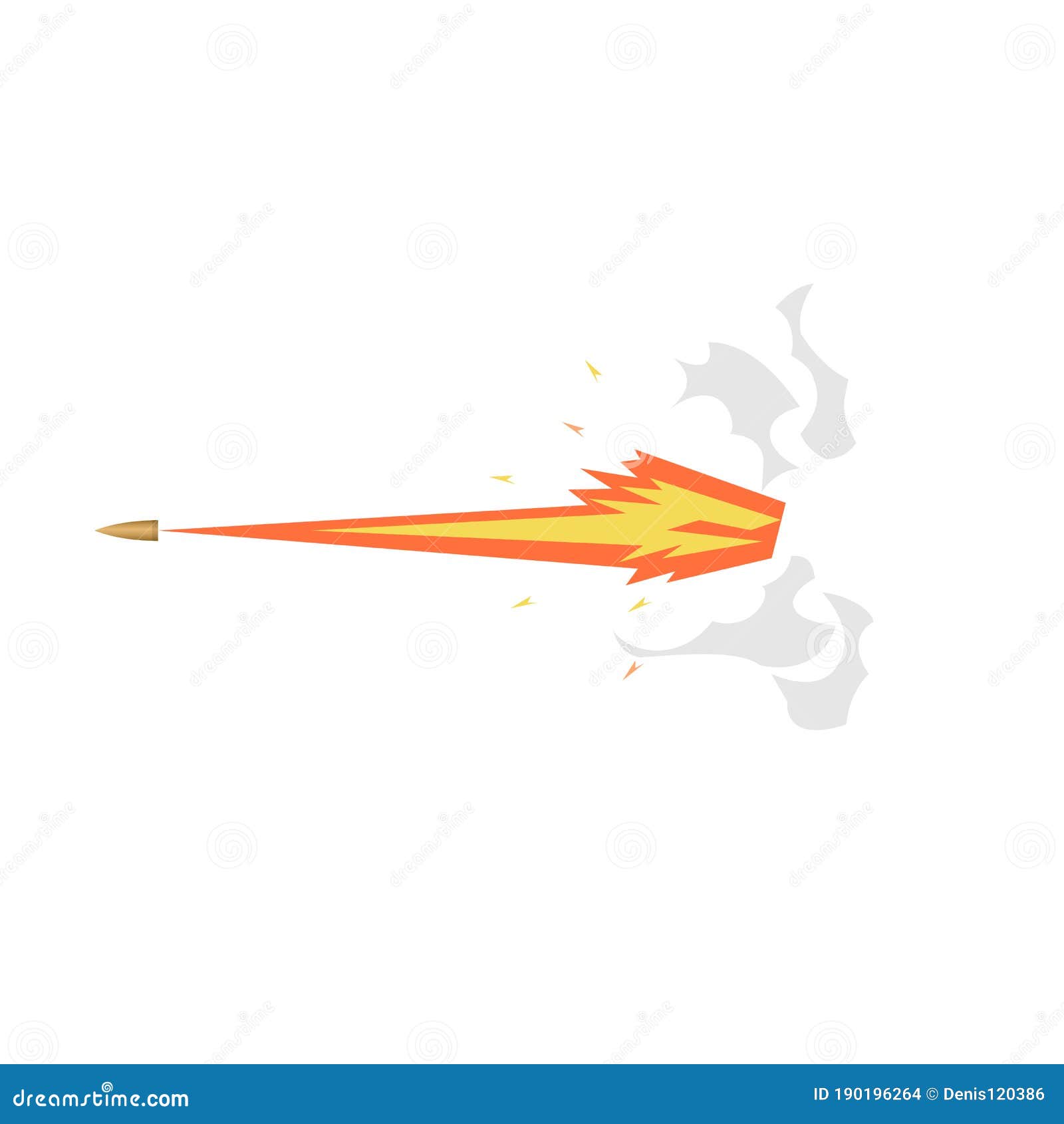 Gun Shot. Shot with Fire and Smoke, Vector Illustration Stock Vector ...