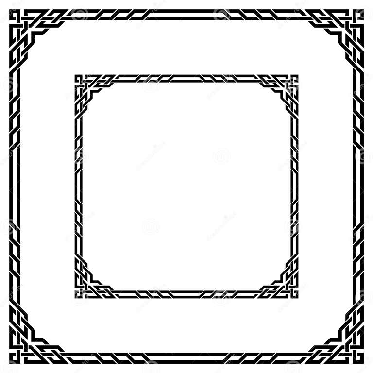 Black Geometric Square Frameworks. Celtic Style Stock Vector ...