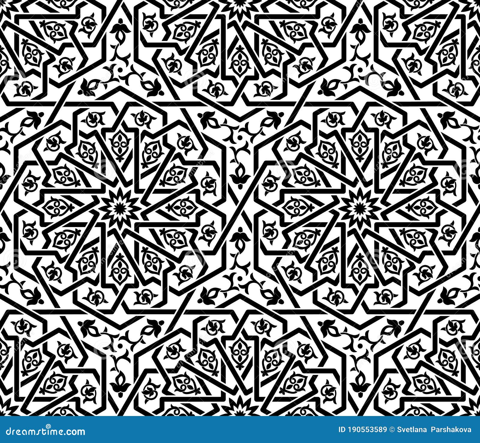 Black Islamic Frame Border Design Template Cartoon Vector ...