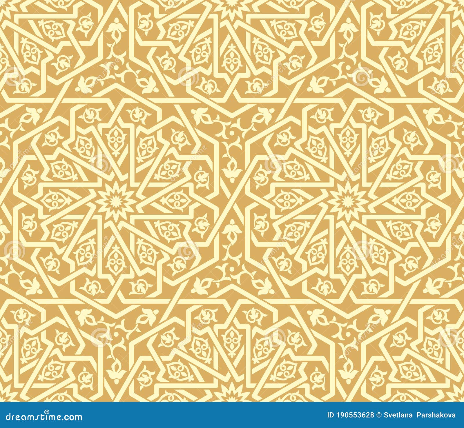 Seamless Golden Islamic Pattern. Traditional Oriental Graphic Style ...