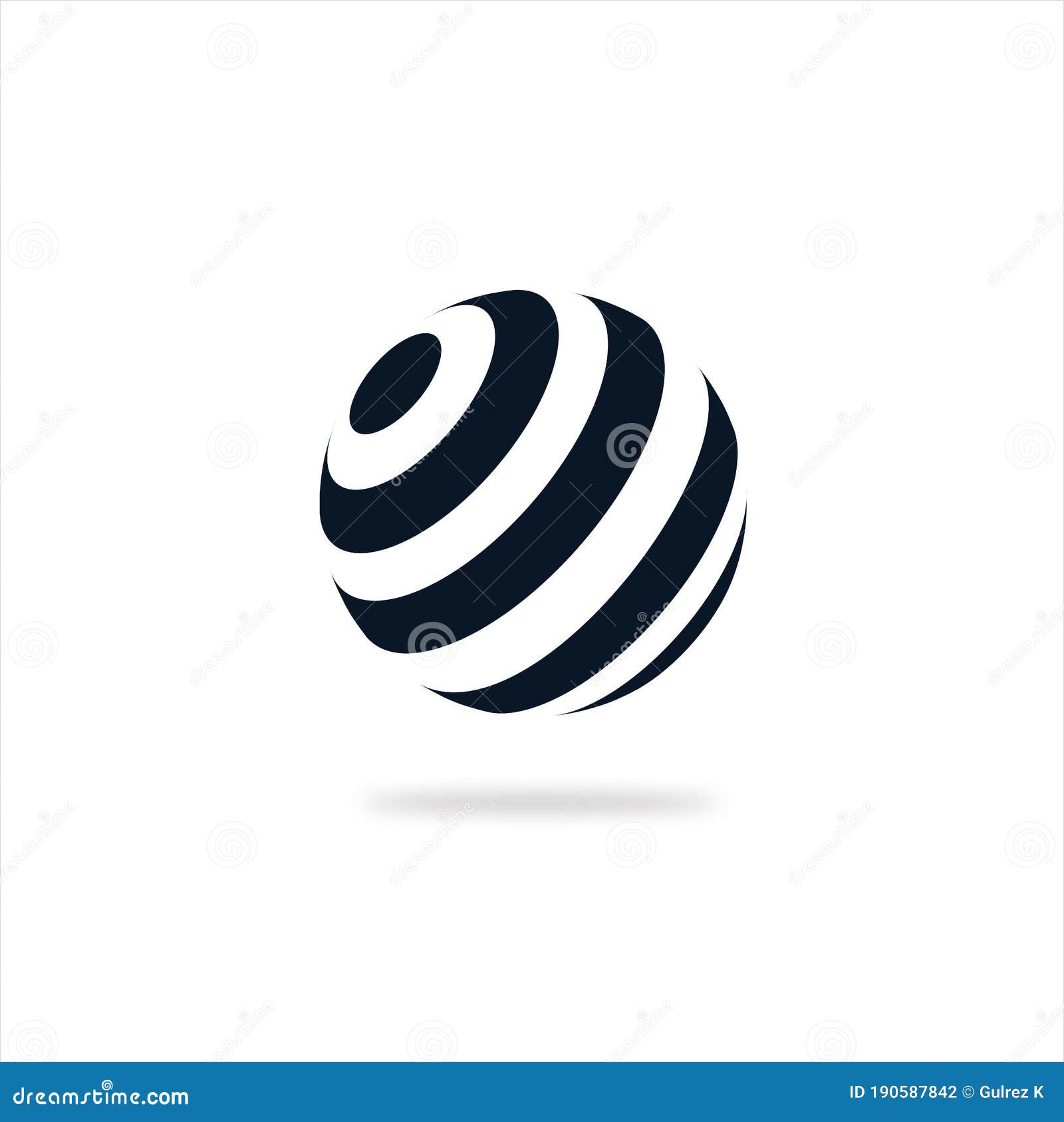 Logo 3D sphere, Symbol stock vector. Illustration of geometric - 190587842