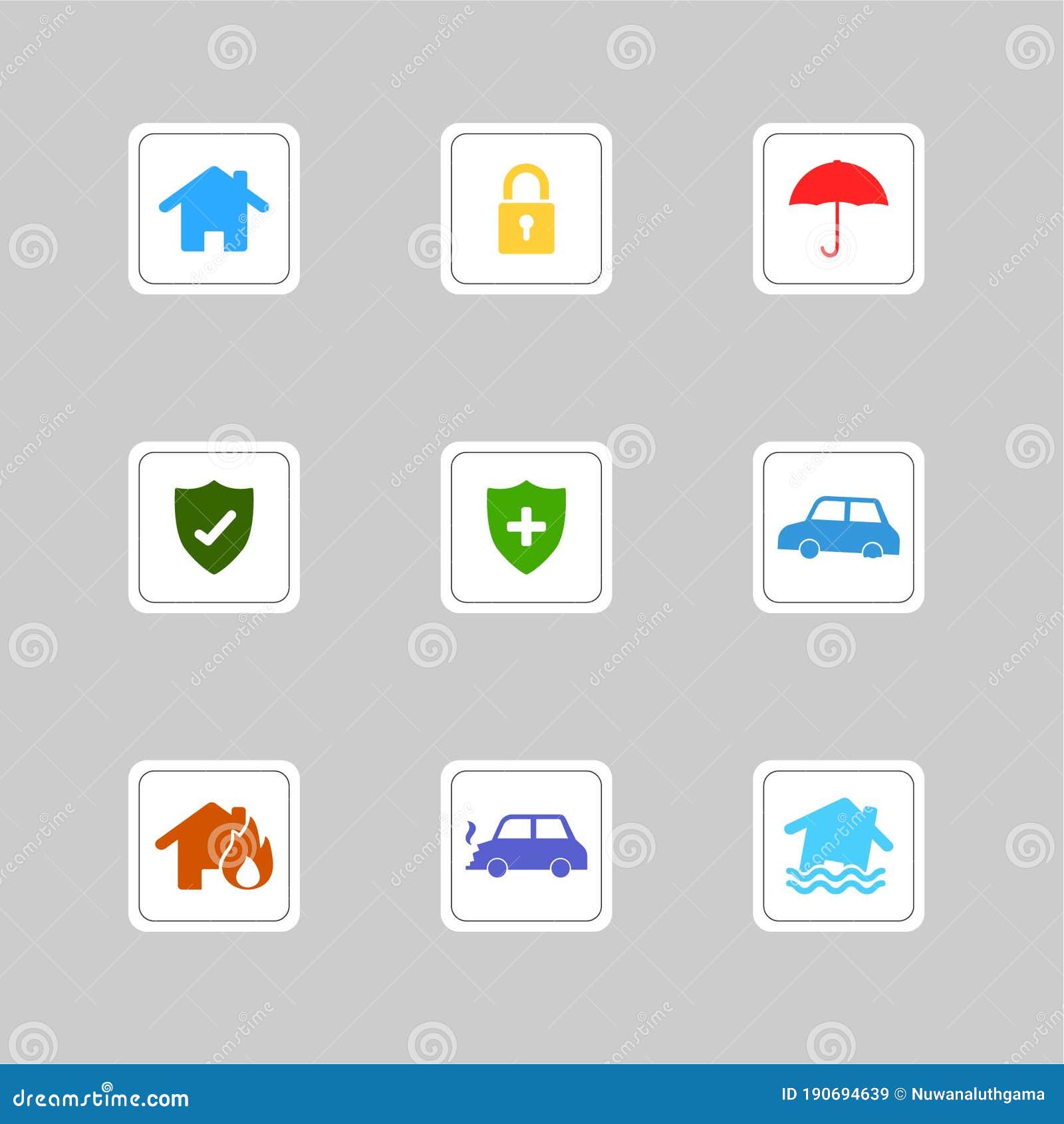 Safety Icons for Indicate Safty and Protection Stock Vector ...