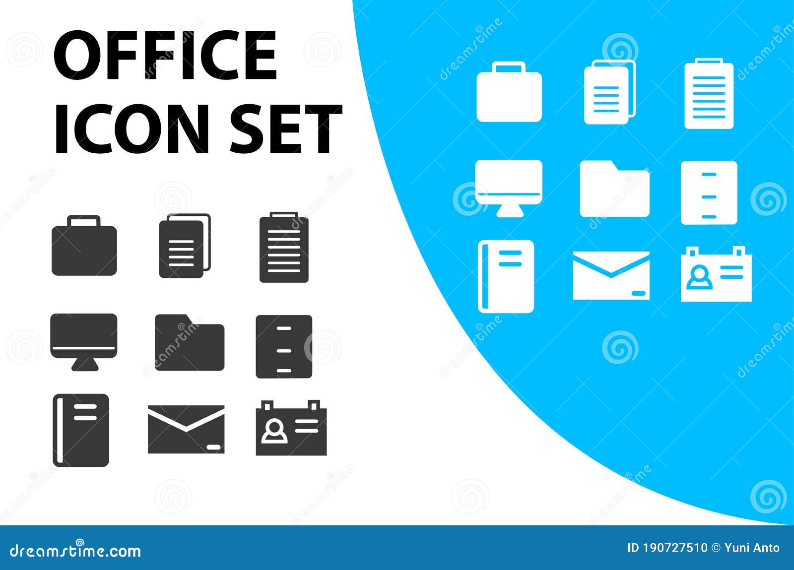 Offiece icon set stock vector. Illustration of line - 190727510