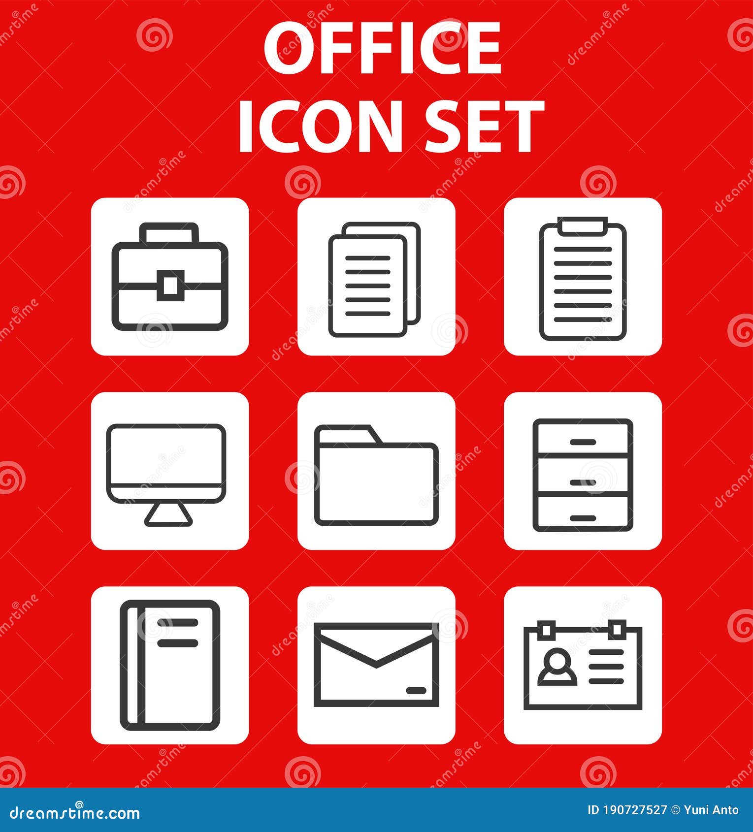 Offiece icon set stock vector. Illustration of office - 190727527