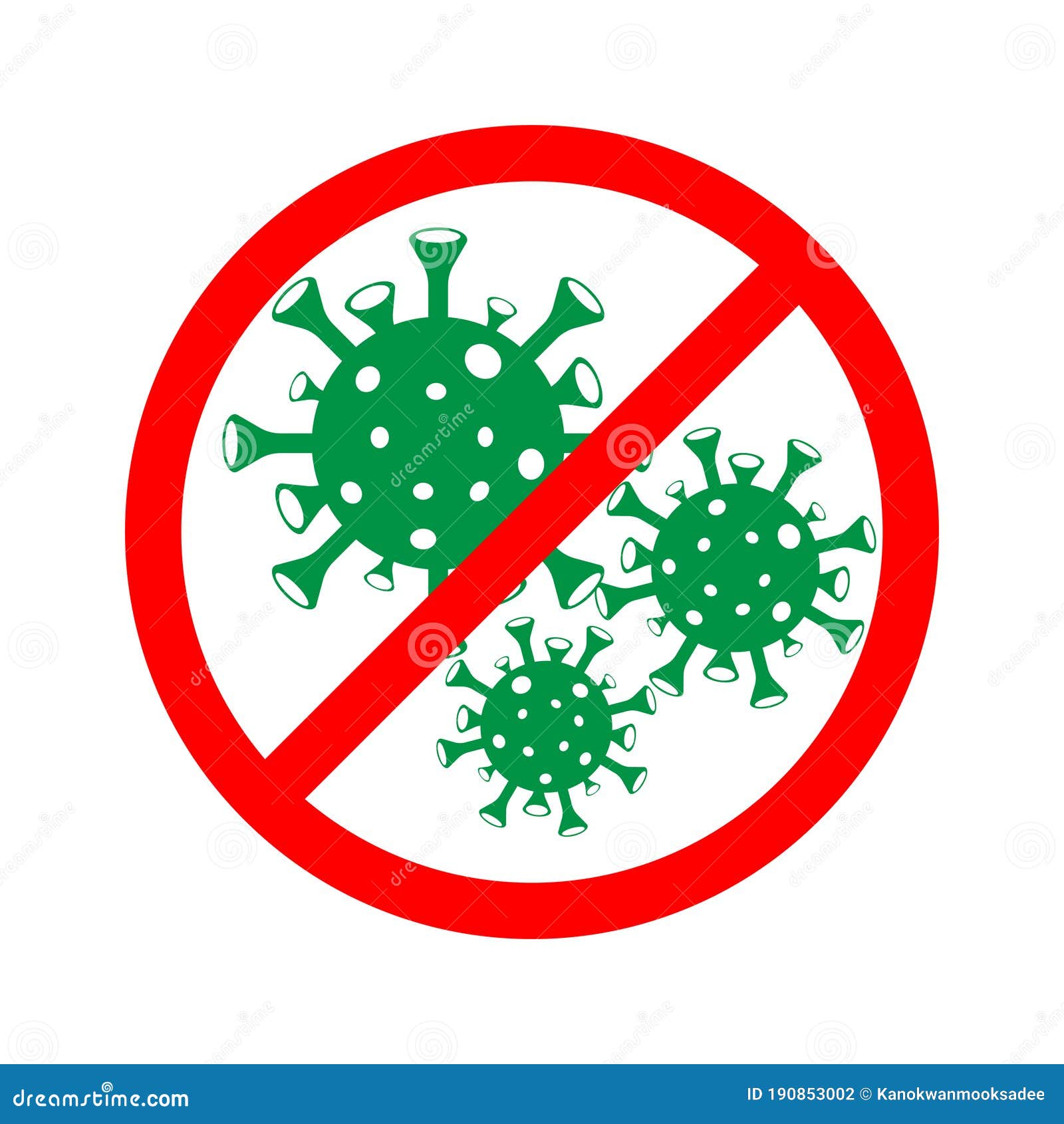 Virus in Prohibition Sign. Vector Illustration. Stock Vector ...