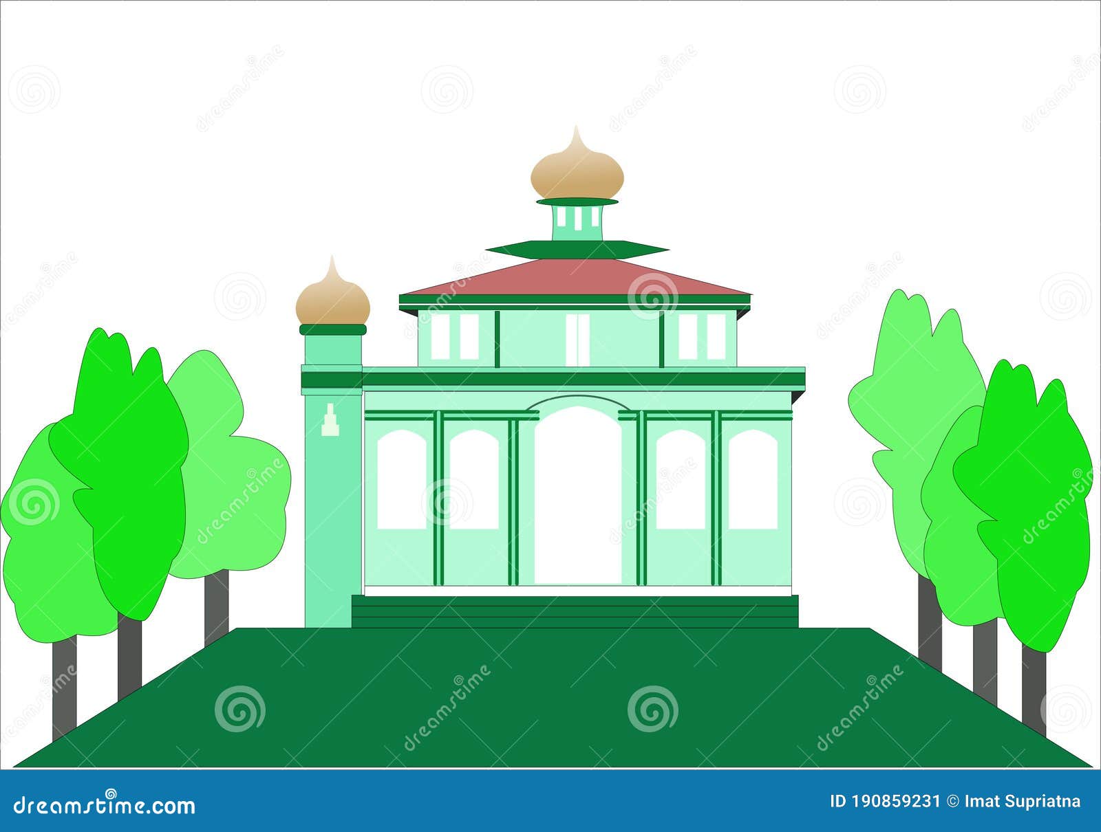 Simple Mosque Or Mushola Logo Icon, Line Art Illustration ...