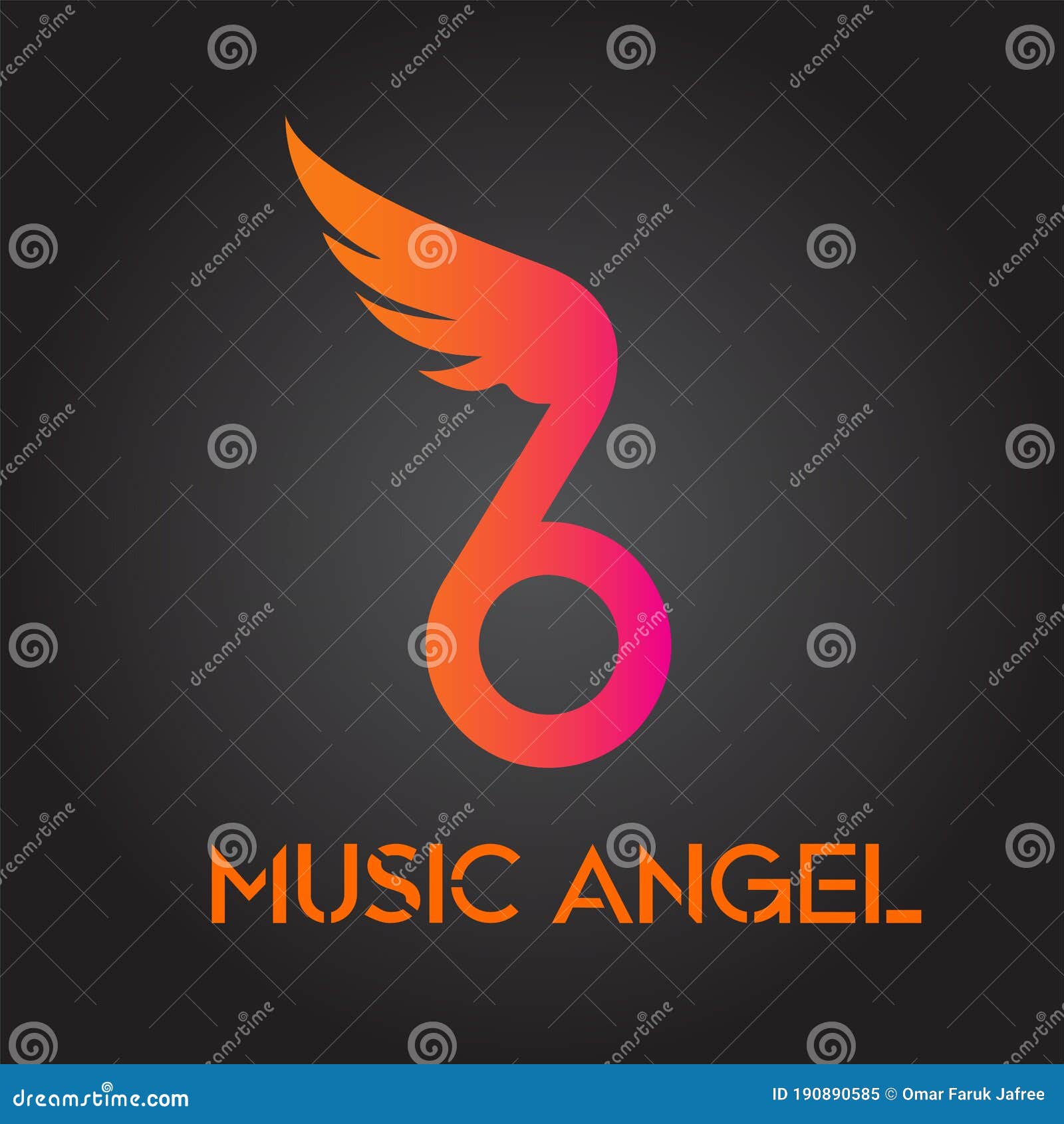 Music angel logo stock illustration. Illustration of angel - 190890585