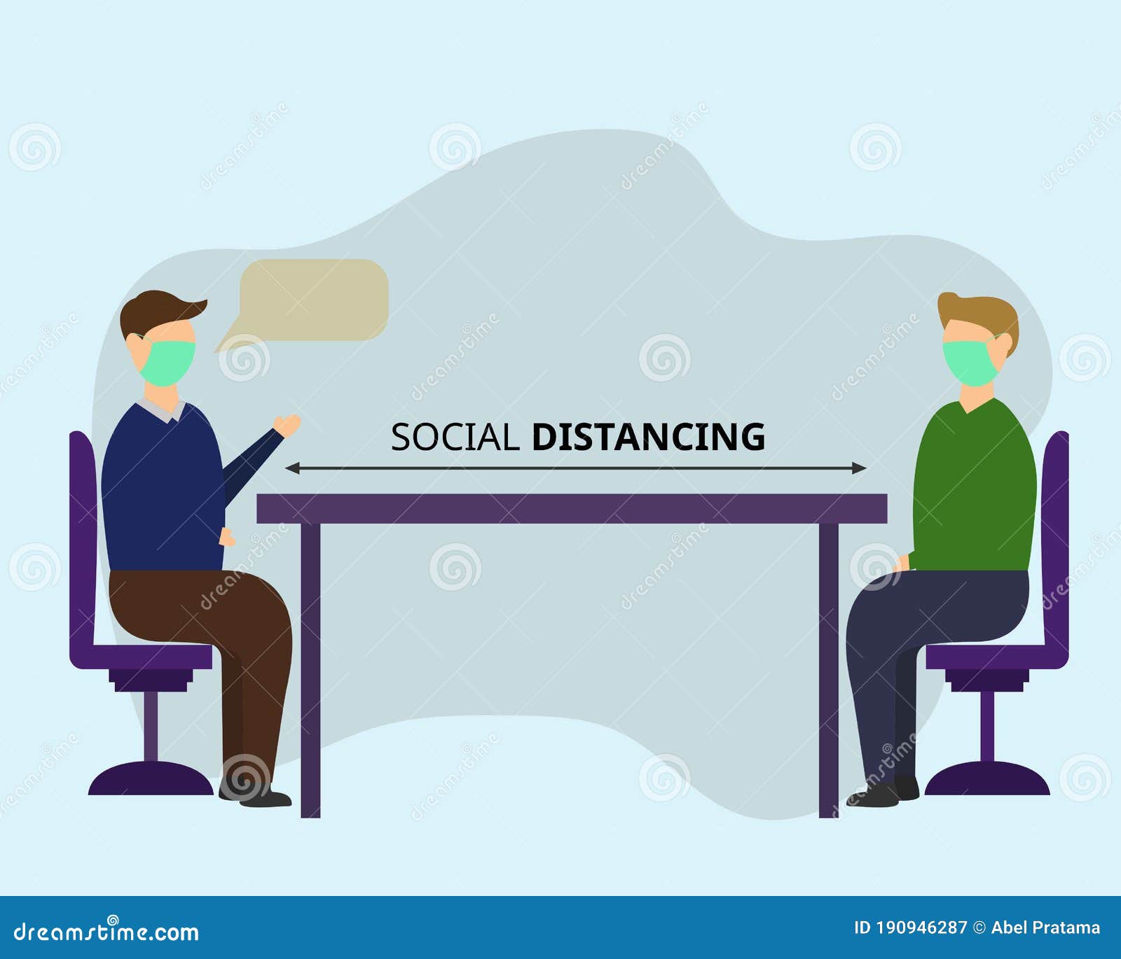 Social Distancing Vector Illustration Stock Vector - Illustration of ...