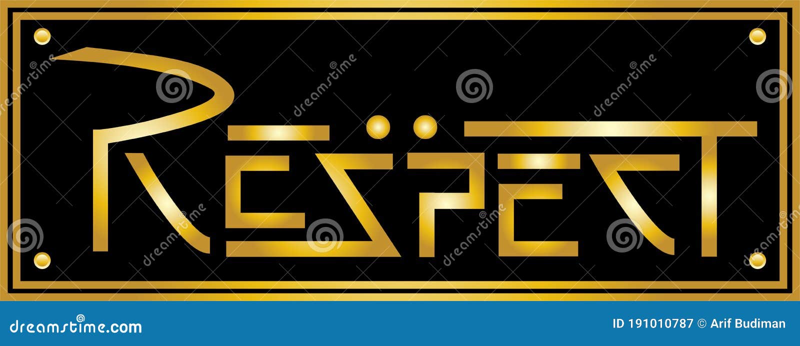 Respect Logo with Golden Lines Stock Illustration - Illustration of ...