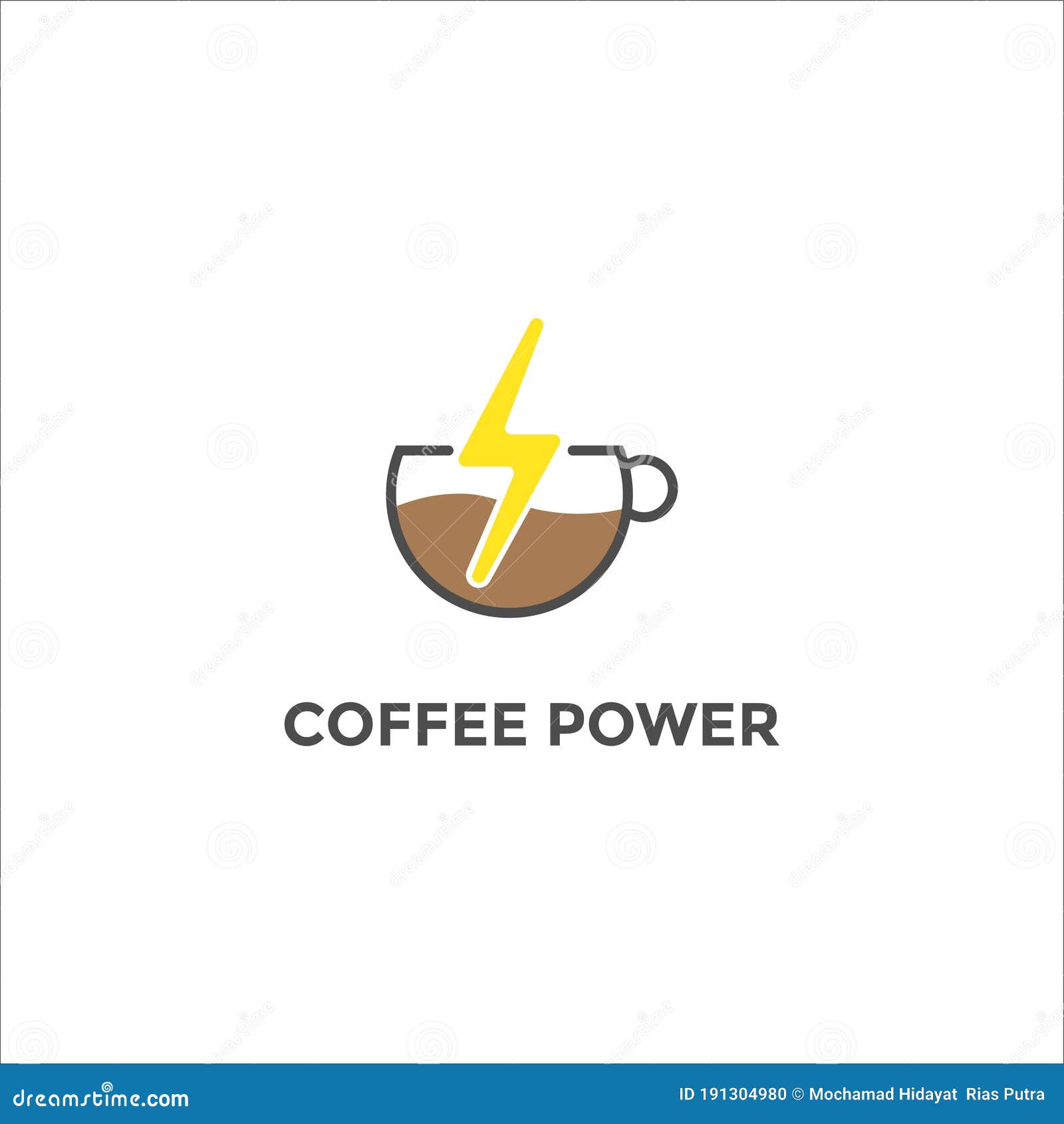Coffee Power Logo Design with Modern Concept. Icon Coffee Power Cup ...