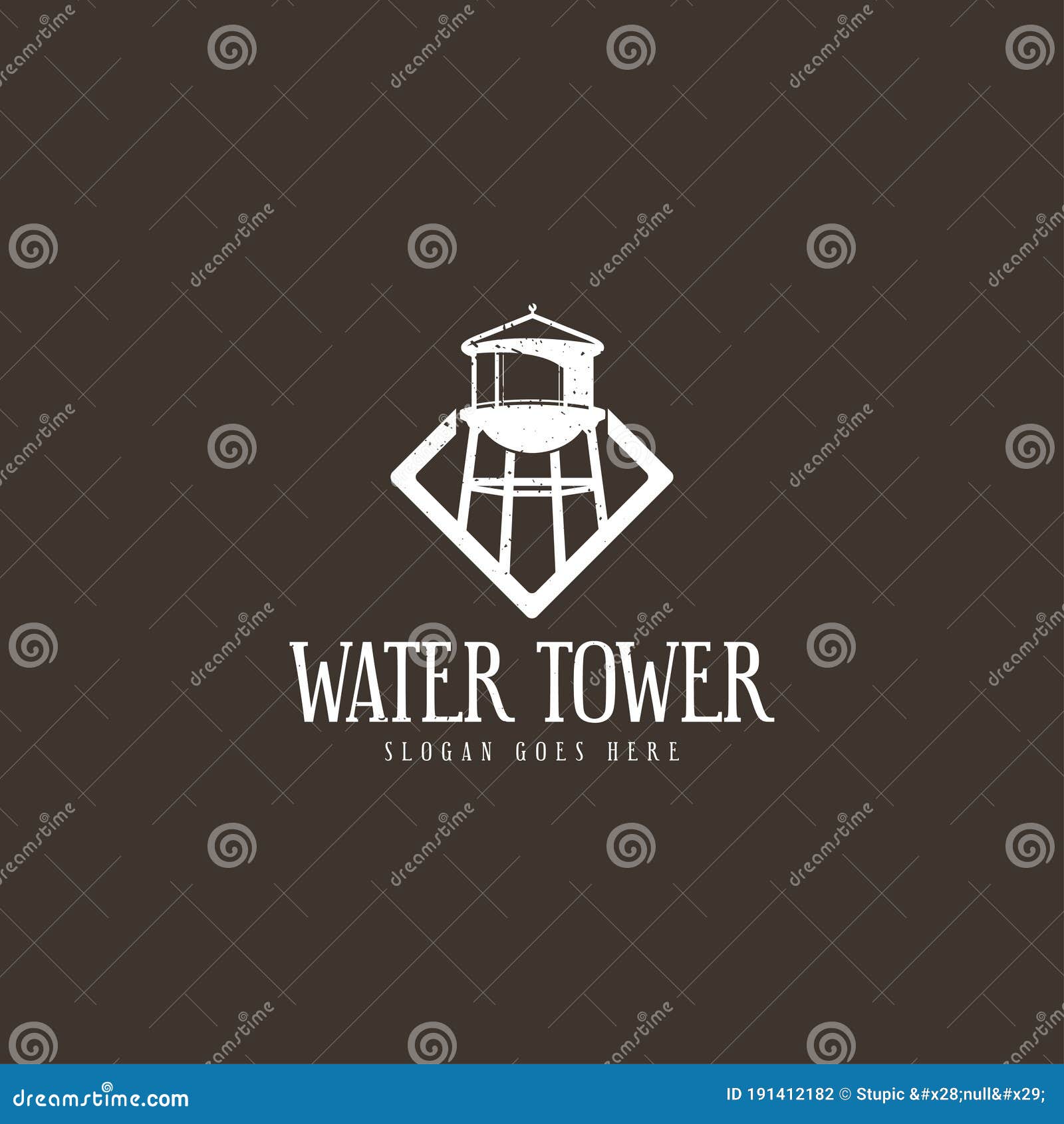 Water Tower Logo Concept on Flat Background Vector Stock Vector ...