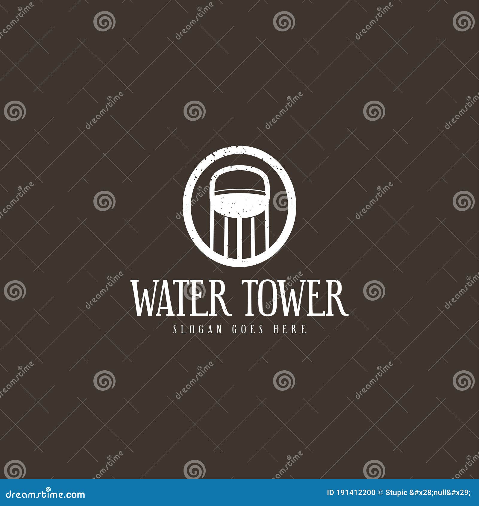 Water Tower Logo Concept on Flat Background Vector Stock Vector ...