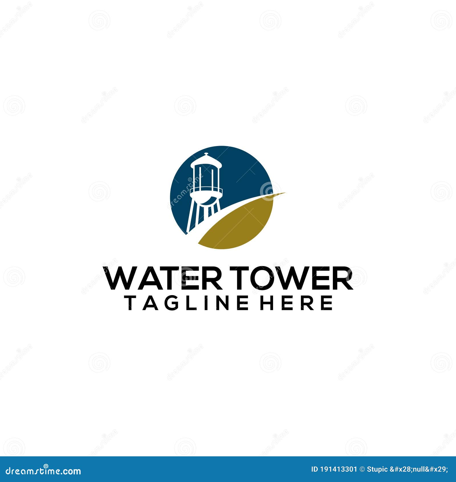 Water Tower Logo Concept on Flat Background Vector Stock Vector ...