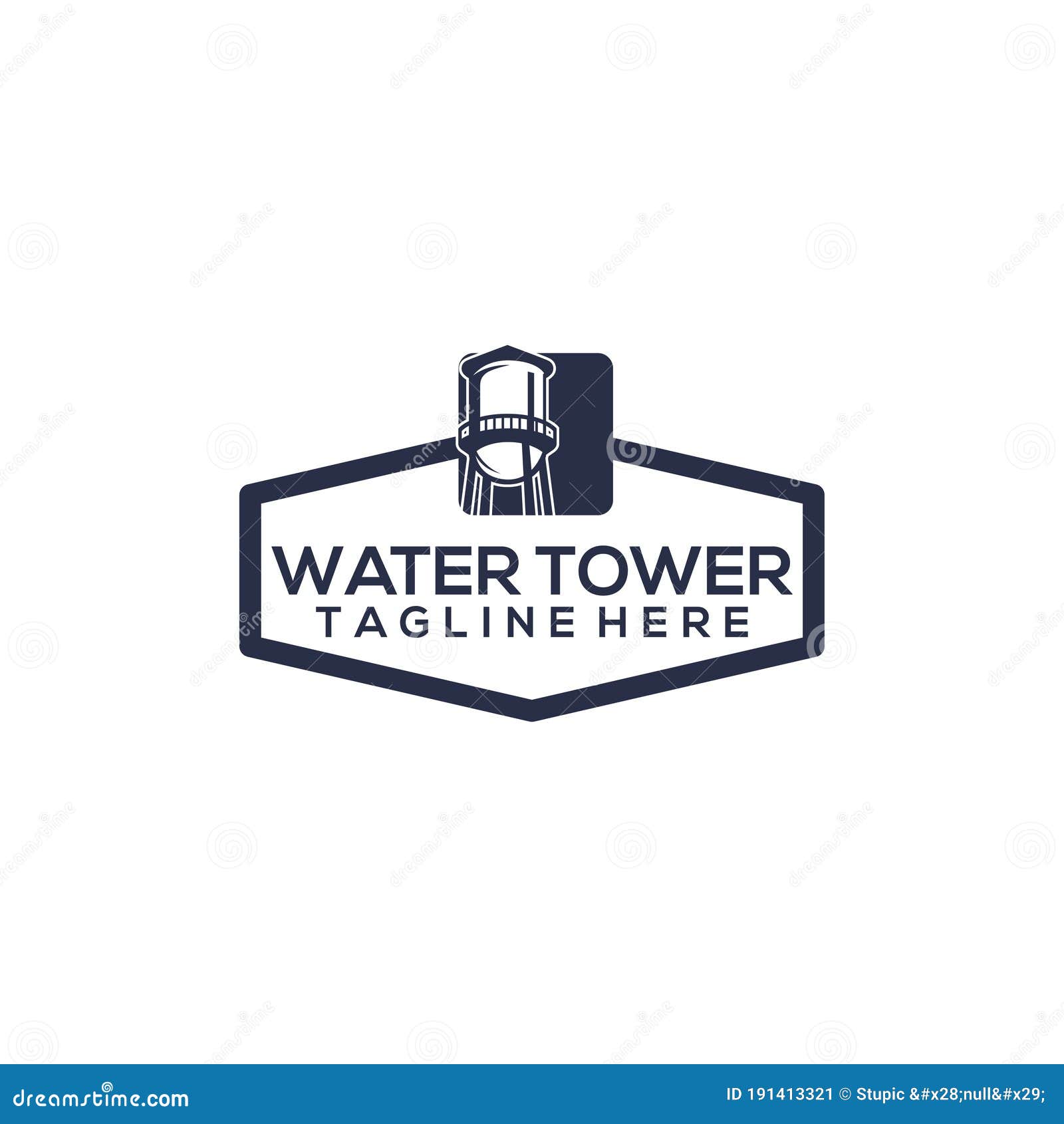 Water Tower Logo Concept on Flat Background Vector Stock Vector ...