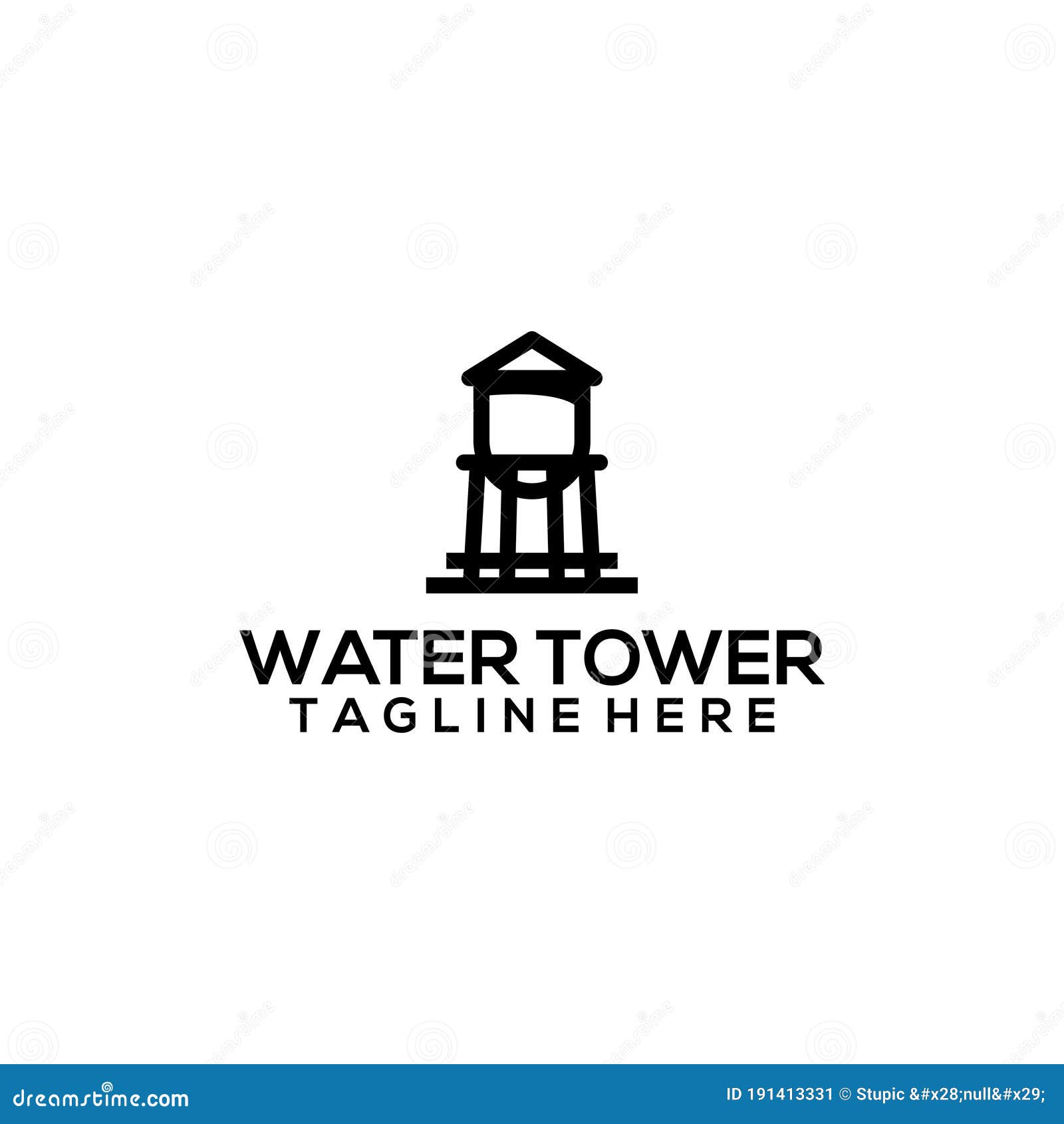 Water Tower Logo Concept on Flat Background Vector Stock Illustration ...