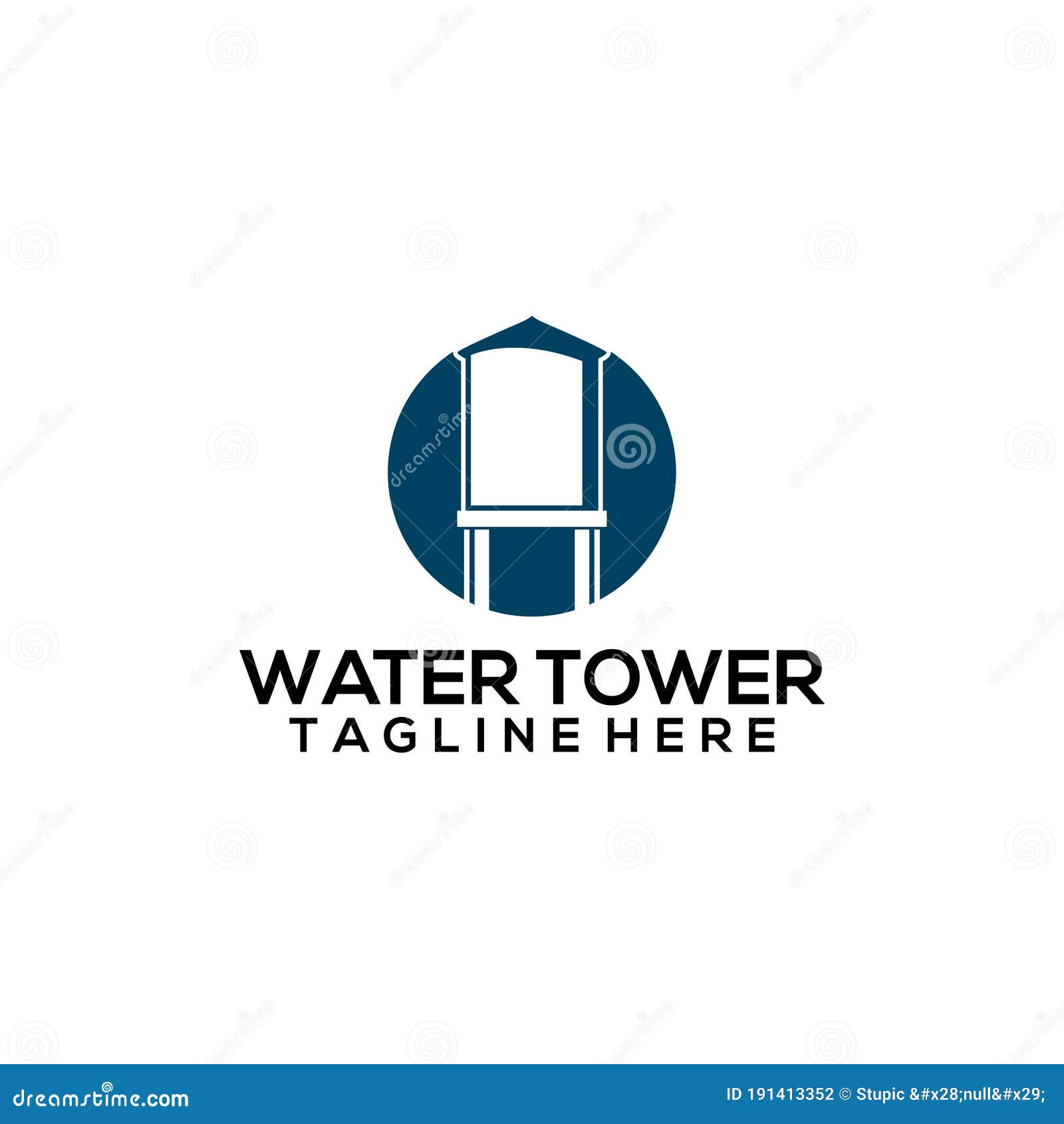 Water Tower Logo Concept on Flat Background Vector Stock Vector ...