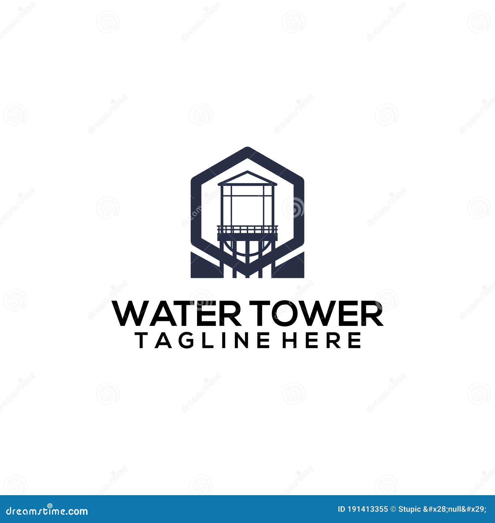 Water Tower Logo Concept on Flat Background Vector Stock Vector ...