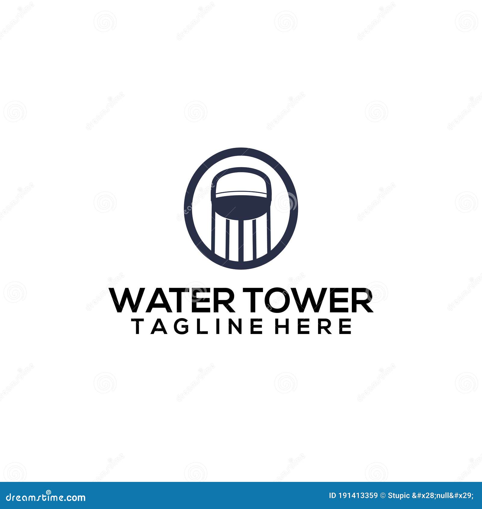 Water Tower Logo Concept on Flat Background Vector Stock Vector ...
