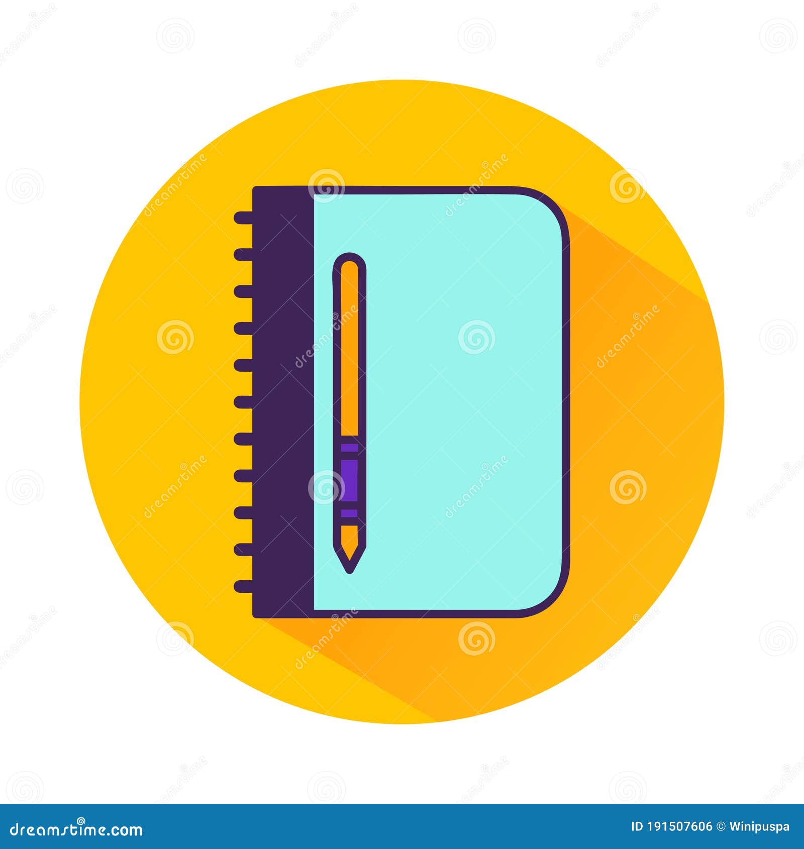 Flat Icon Notebook. Single High Quality Flat Symbol of Book for Web ...