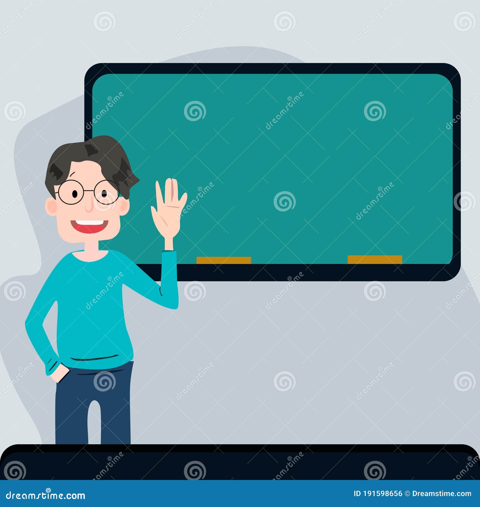 The Teacher Explain in Classroom Stock Illustration - Illustration of ...