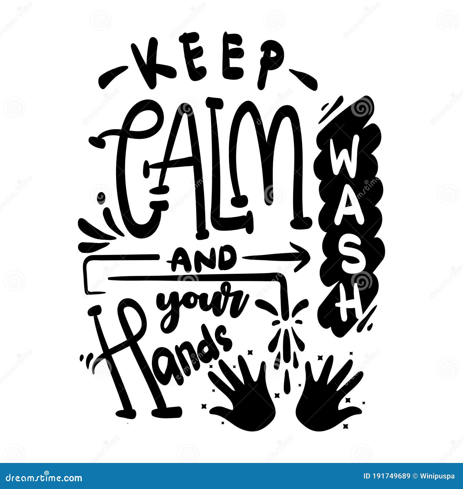 Keep Calm and Wash Your Hands Stock Illustration - Illustration of ...