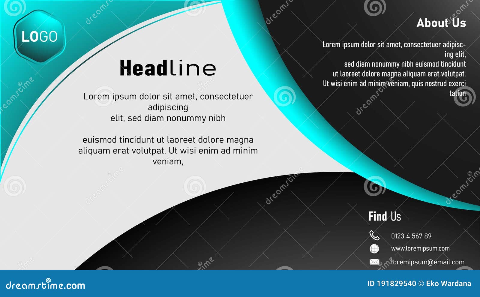 Postcard, Brochure Design with Simple Concept Stock Vector ...