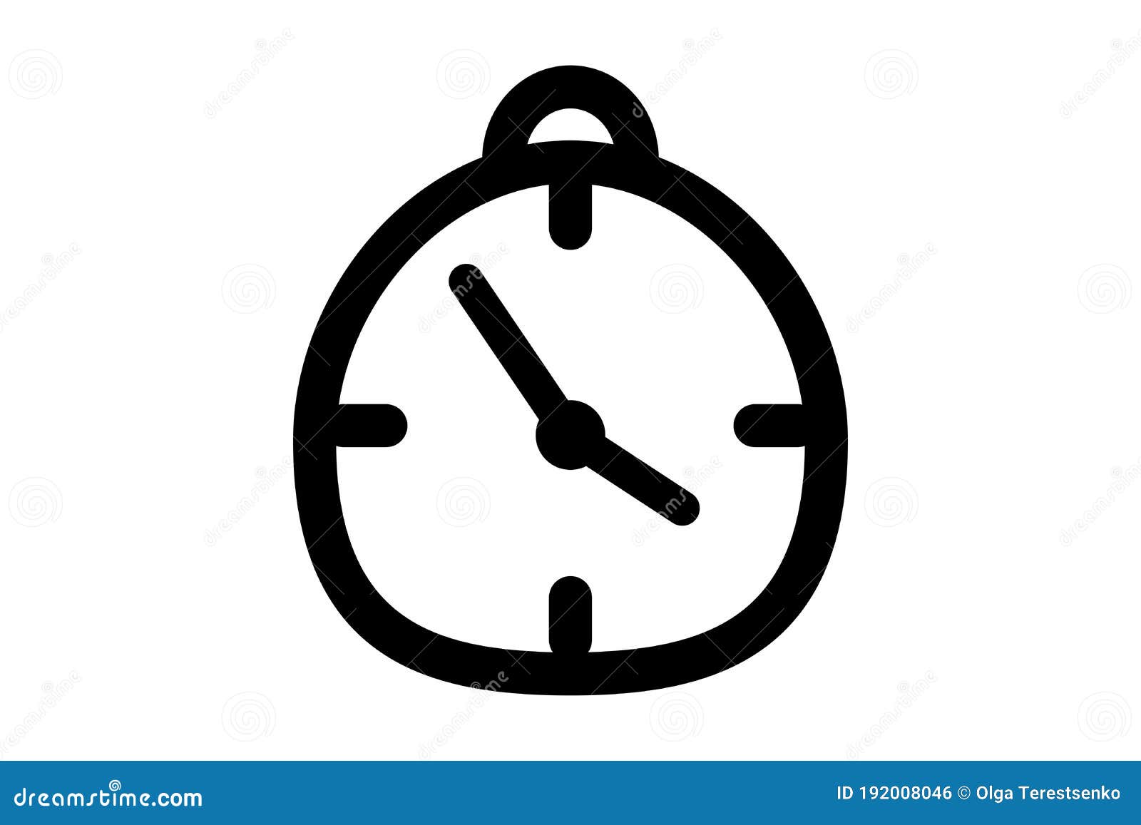 EPS 10 Vector. Simple Black Clock Icon. Watch Made with Simple Lines ...
