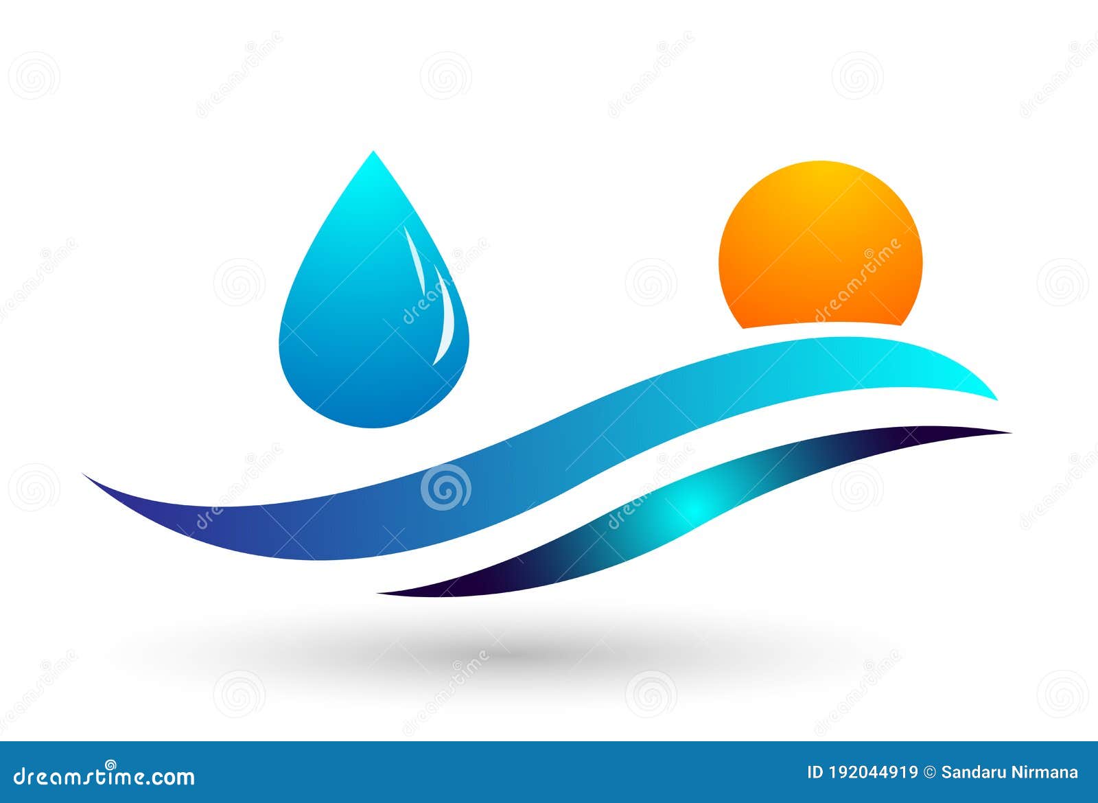 Globe Water Drop Sun Logo Concept of Water Drop with World Save Earth ...