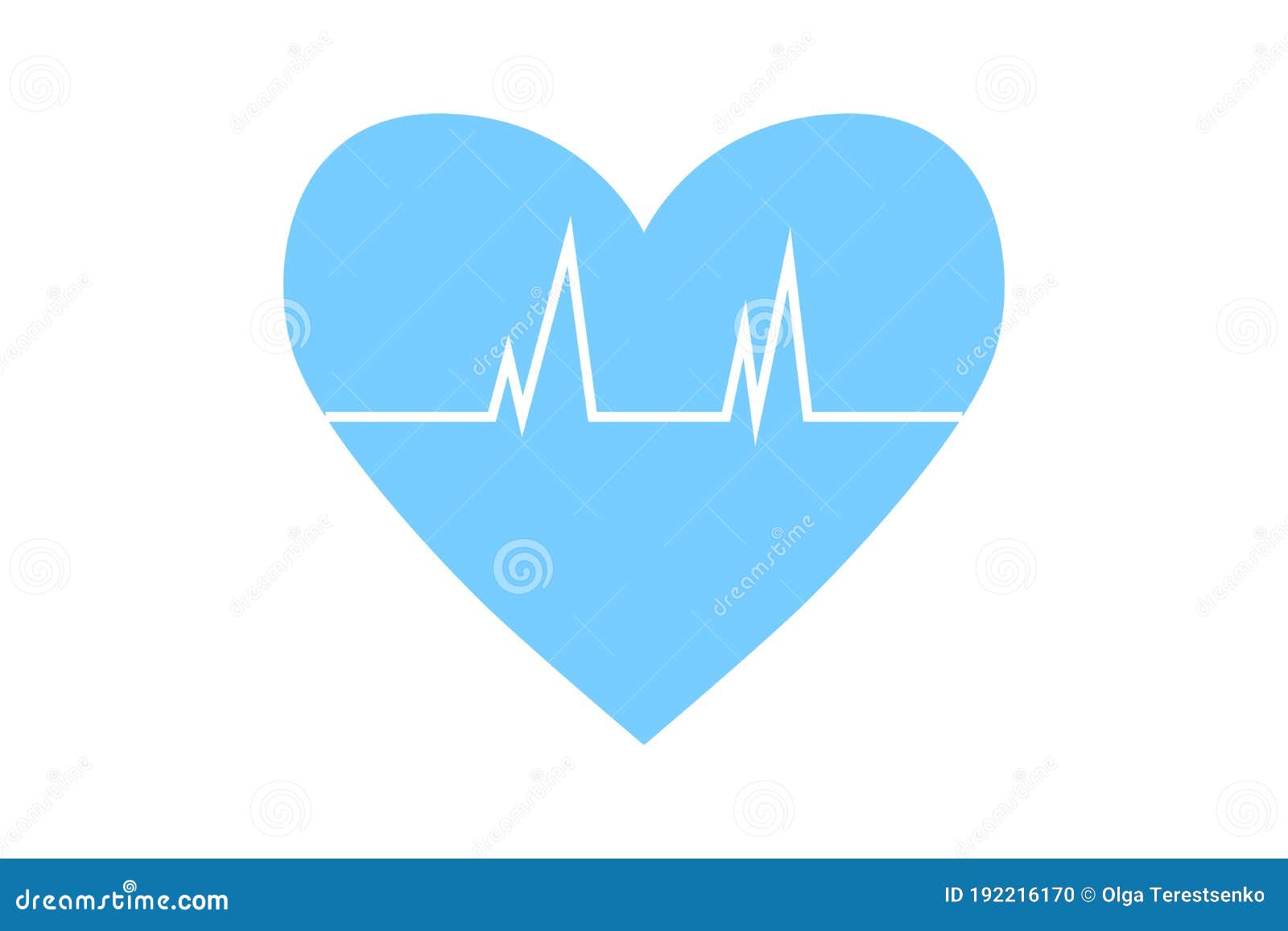 EPS 10 Vector. Blue Flat Simple Icon in a Shape of Beating Heart. Stock ...