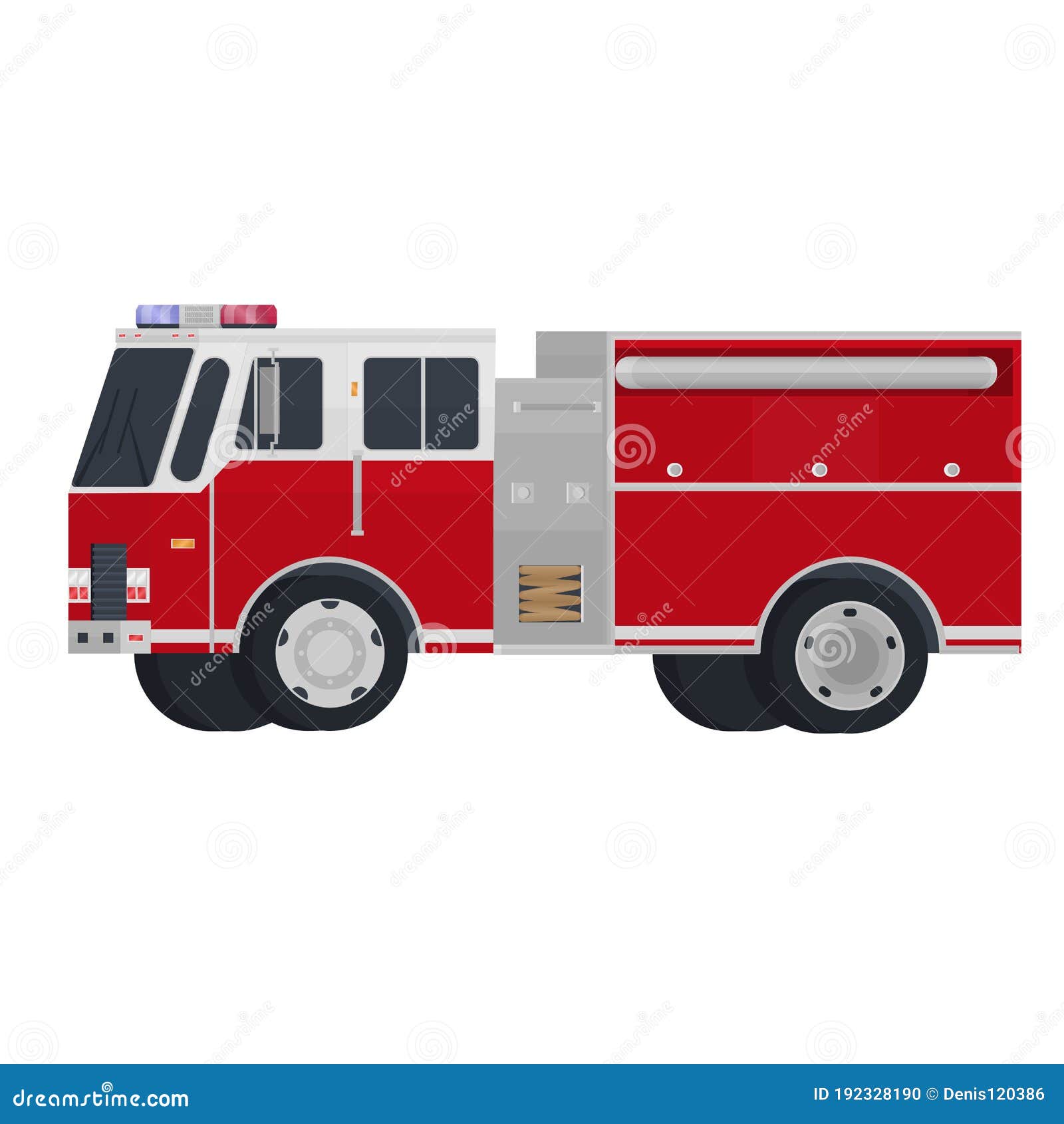 Fire Engine. Red Fire Truck, Vector Illustration Stock Vector ...