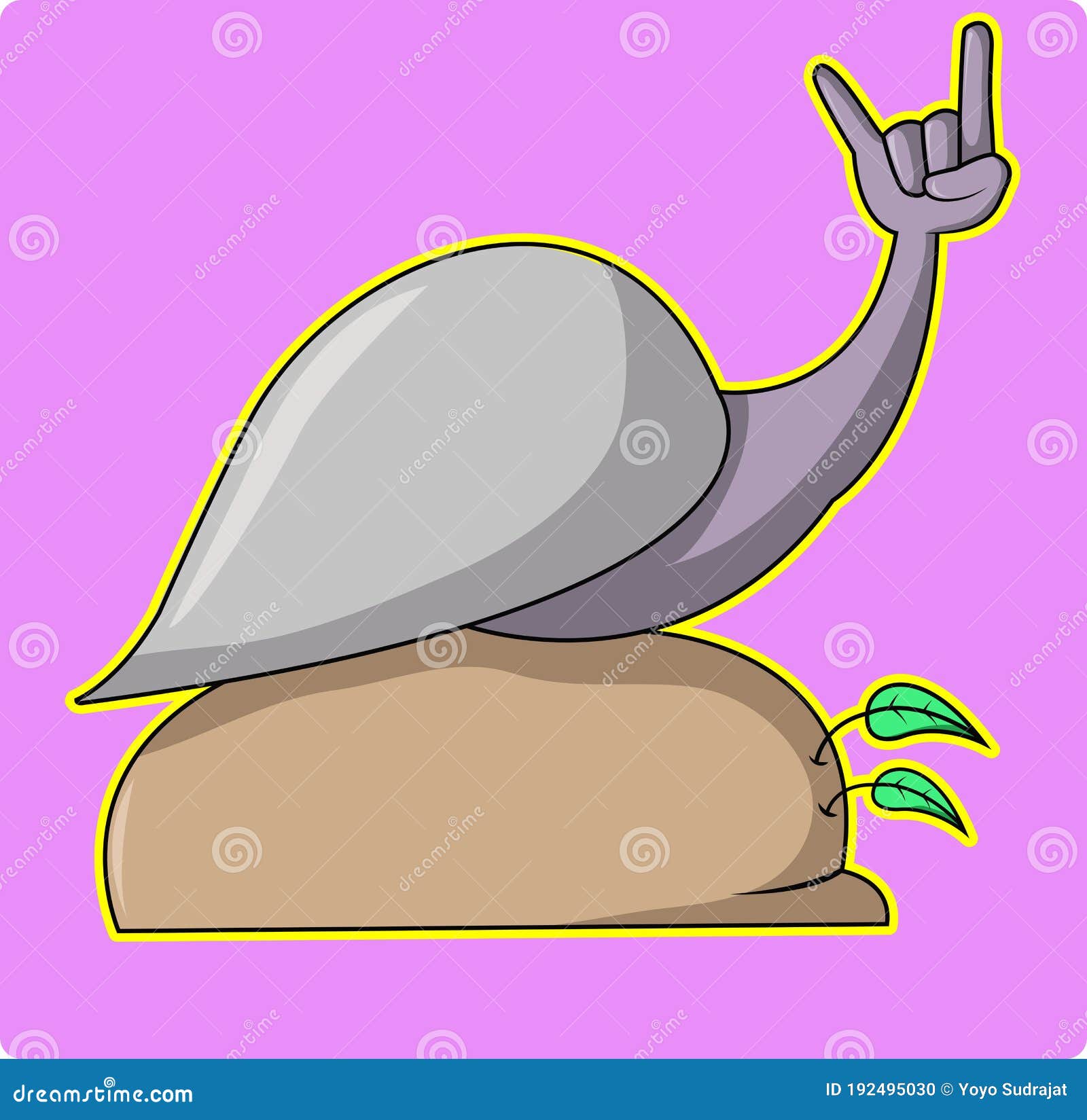 Strong Snail Draw Cartoon Vector | CartoonDealer.com #150366709