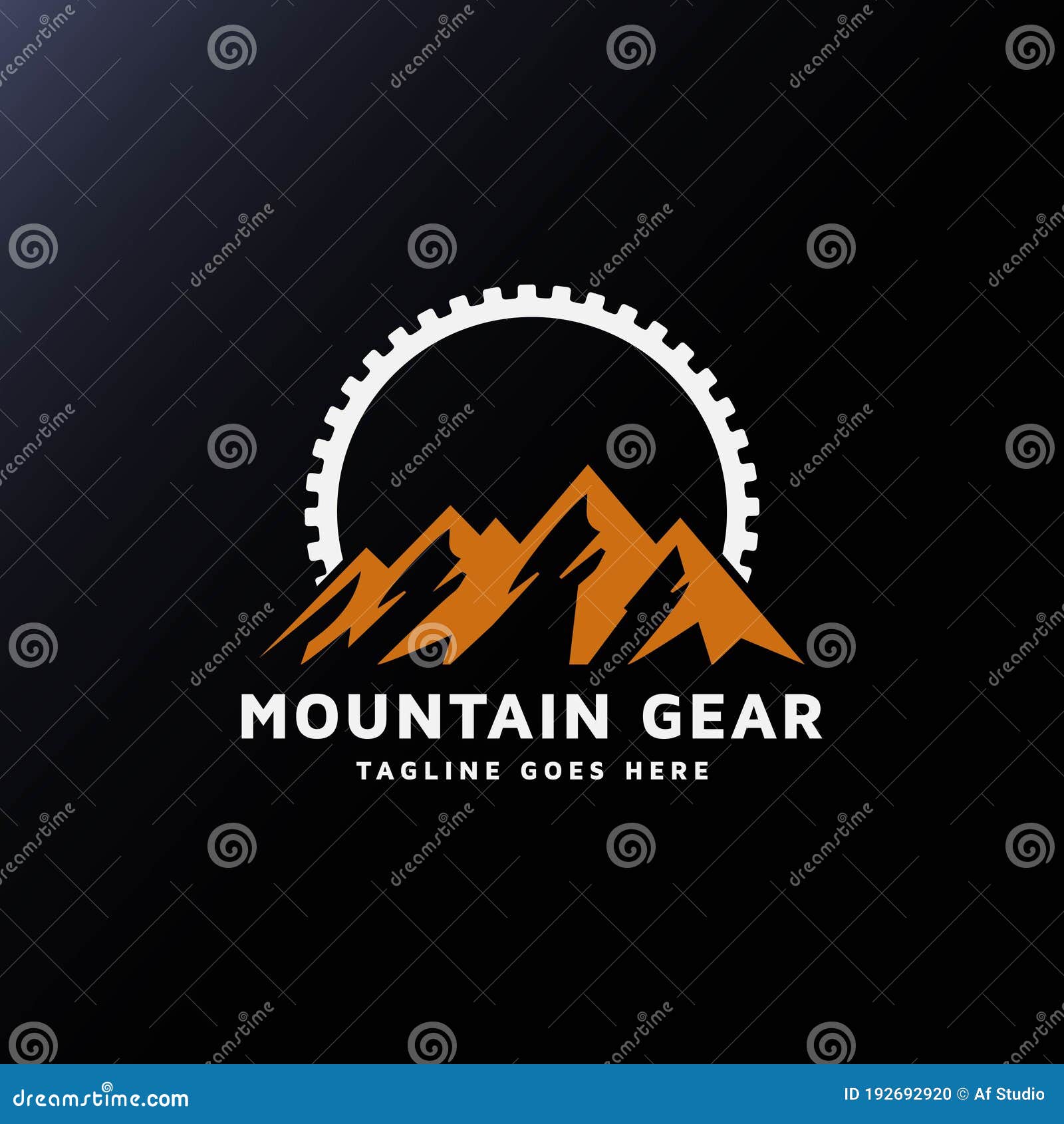 Mountain Gear Cog Mining Adventure Machine Logo Design Stock Vector ...
