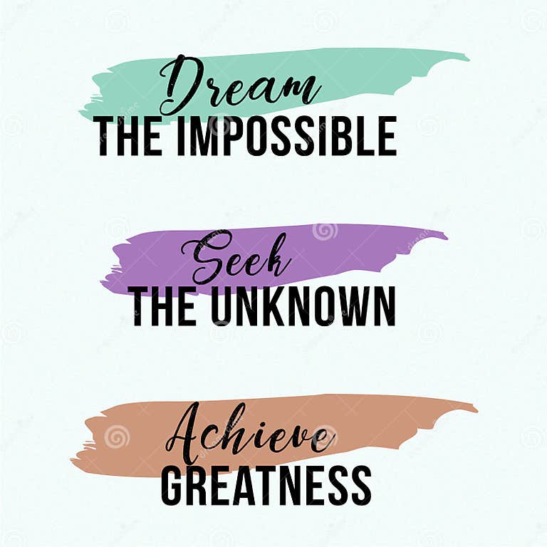 Dream, Seek, Achieve Motivational Vector Illustration Poster Stock ...