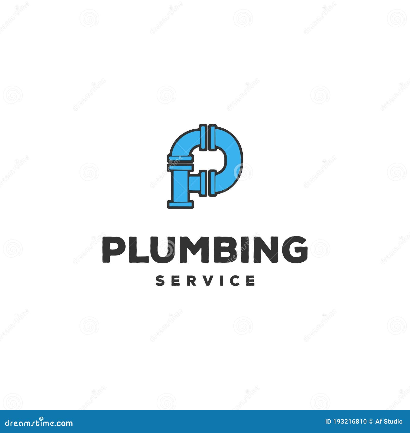 Initial Letter P Modern Pipe Duct Sanitary Plumbing Service Logo Design ...
